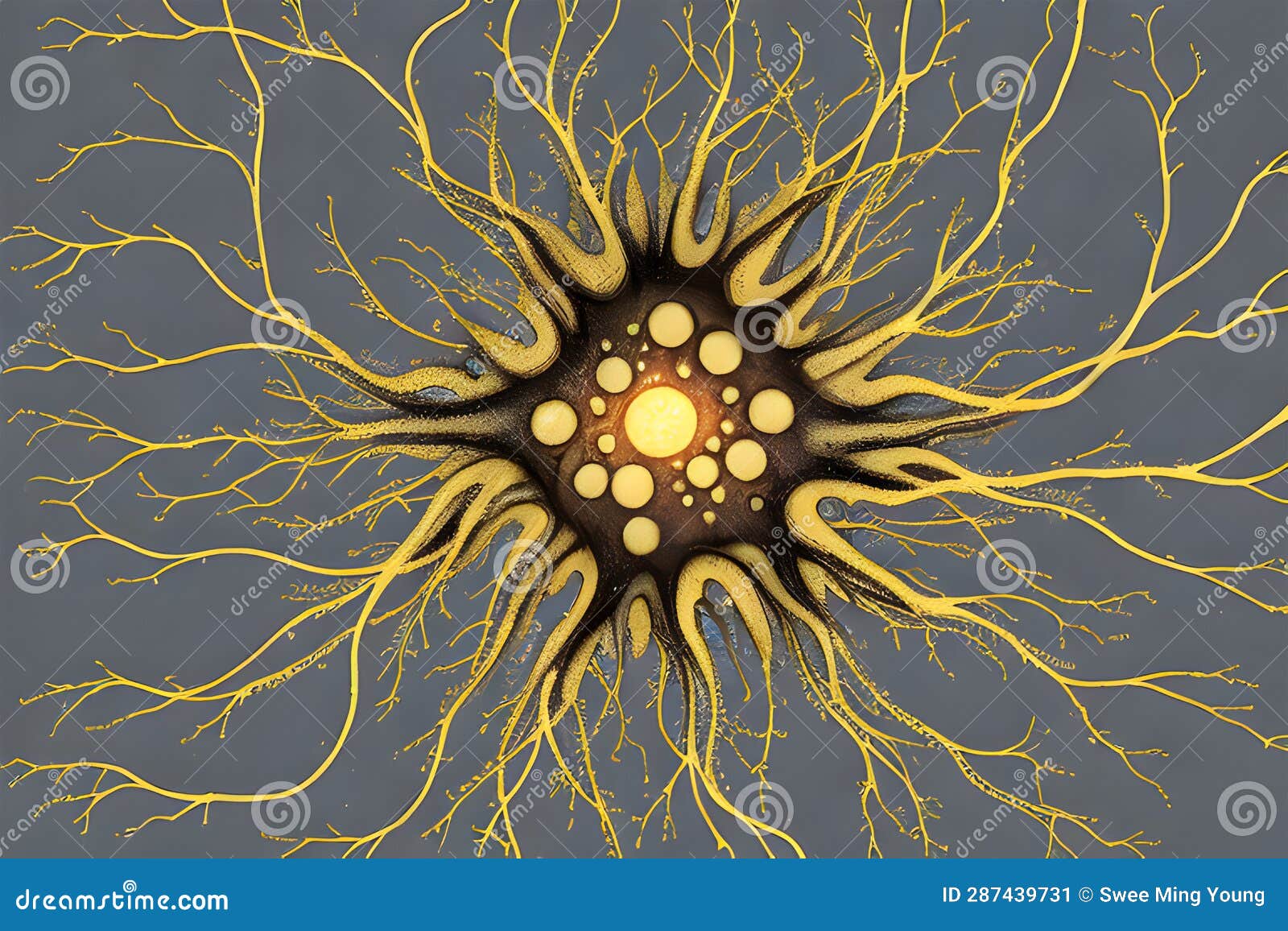 A Cluster of Neuron Floats and Branches Out with Axons and Dendrites of ...