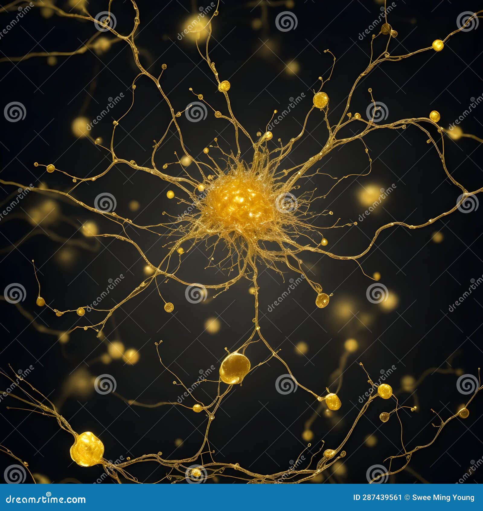 A Cluster of Neuron Floats and Branches Out with Axons and Dendrites of ...