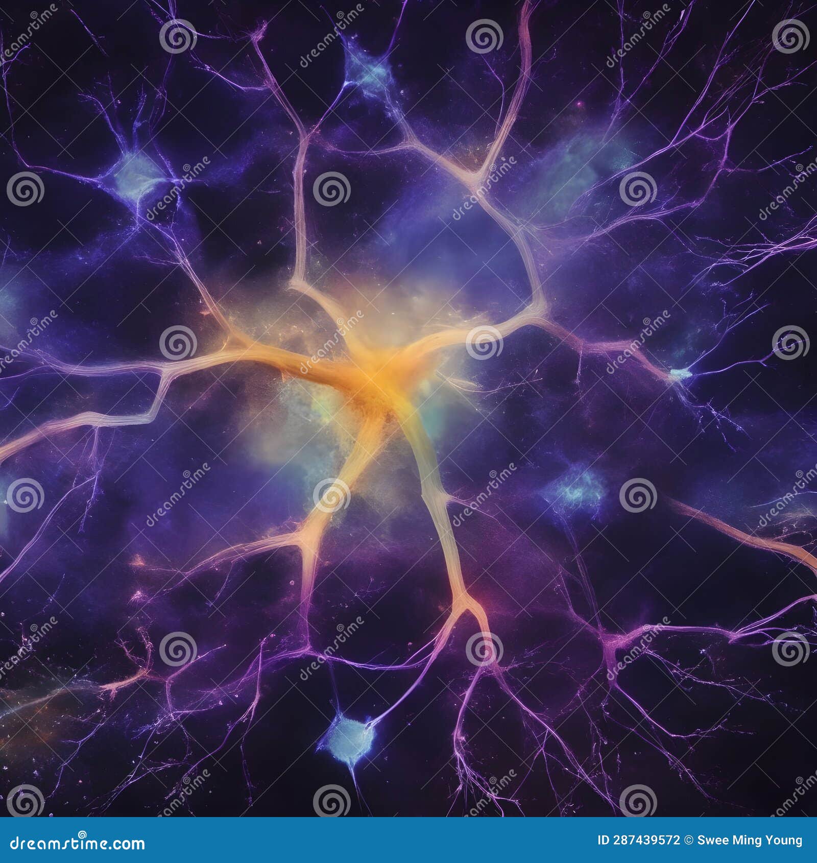 A Cluster of Neuron Floats and Branches Out with Axons and Dendrites of ...