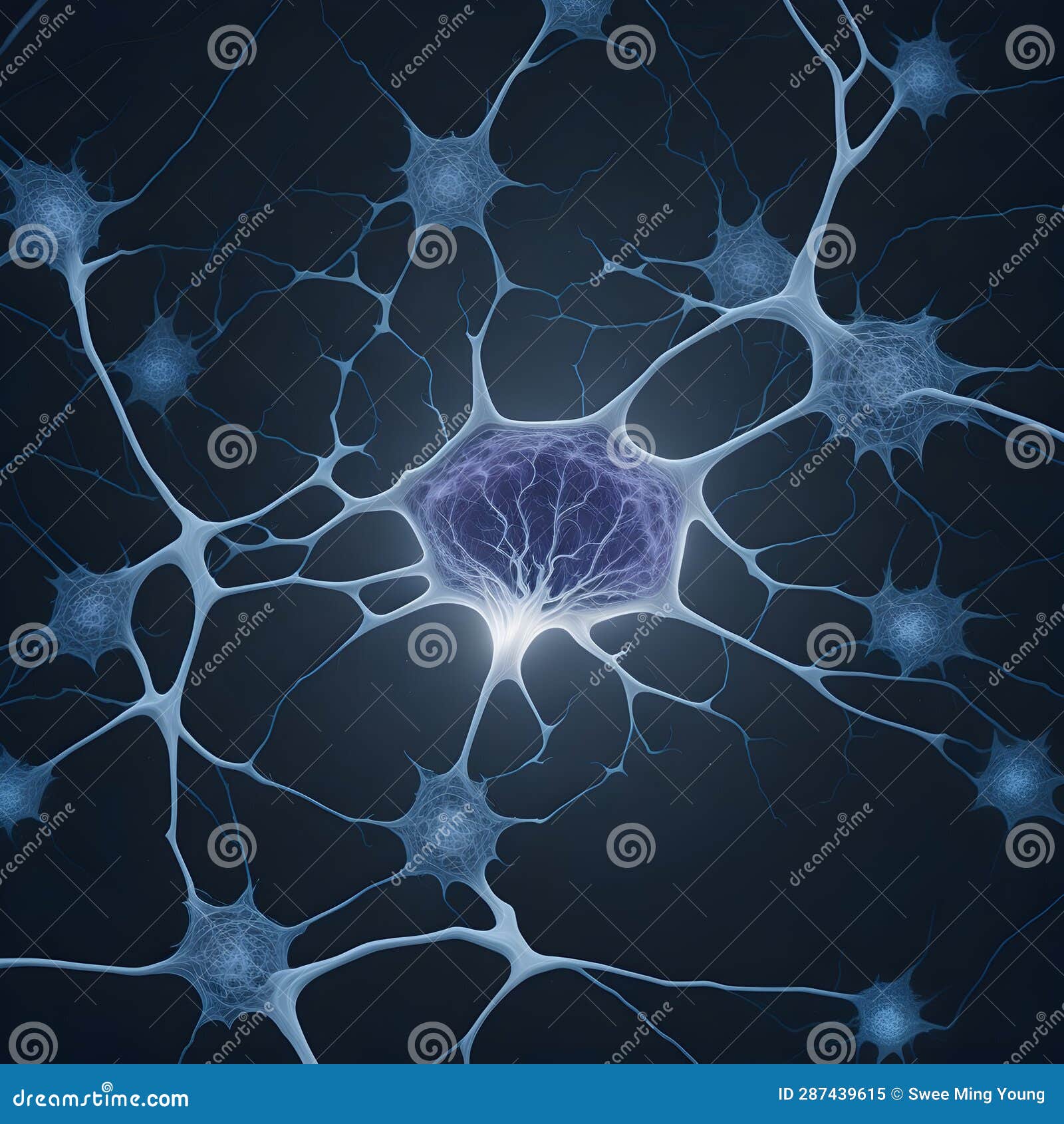 A Cluster of Neuron Floats and Branches Out with Axons and Dendrites of ...