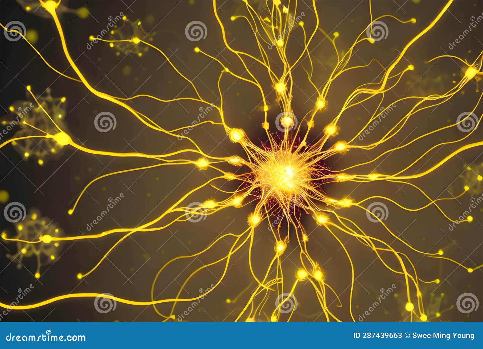 A Cluster of Neuron Floats and Branches Out with Axons and Dendrites of ...