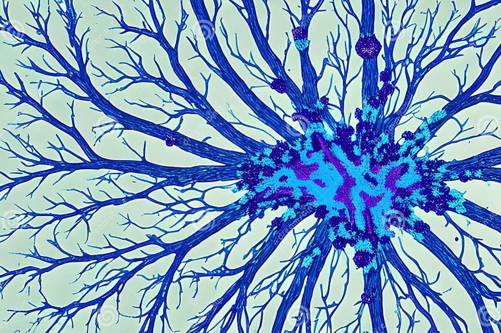 A Cluster of Neuron Floats and Branches Out with Axons and Dendrites of ...