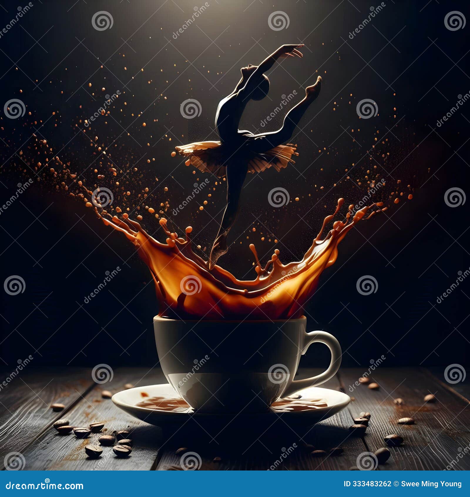 Coffee Splashing in Human Figure Splashes Like Dancer Jumping Out of ...