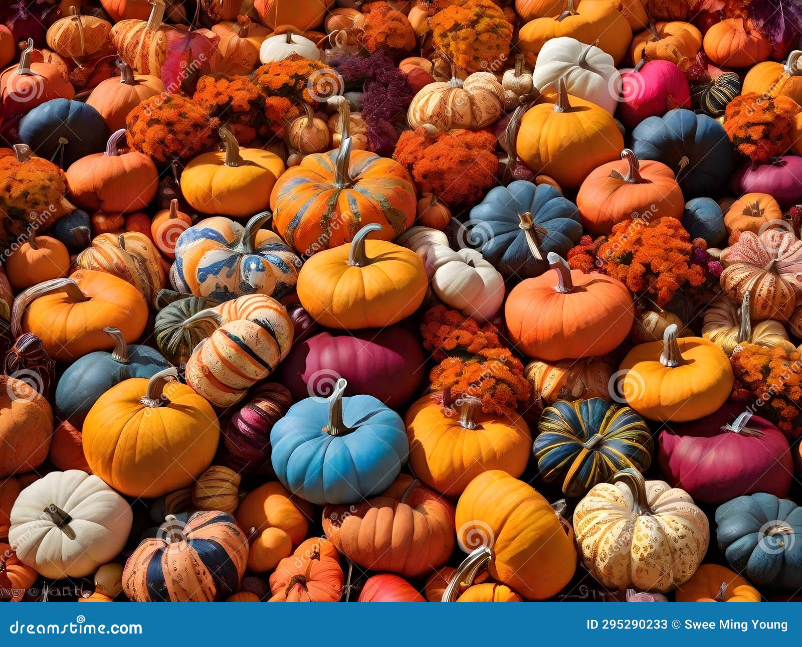 Image of a Colorful Autumn Symphony, a Medley of Different Colored ...