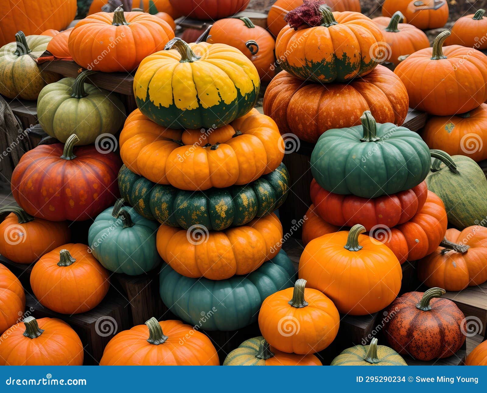 Image of a Colorful Autumn Symphony, a Medley of Different Colored ...