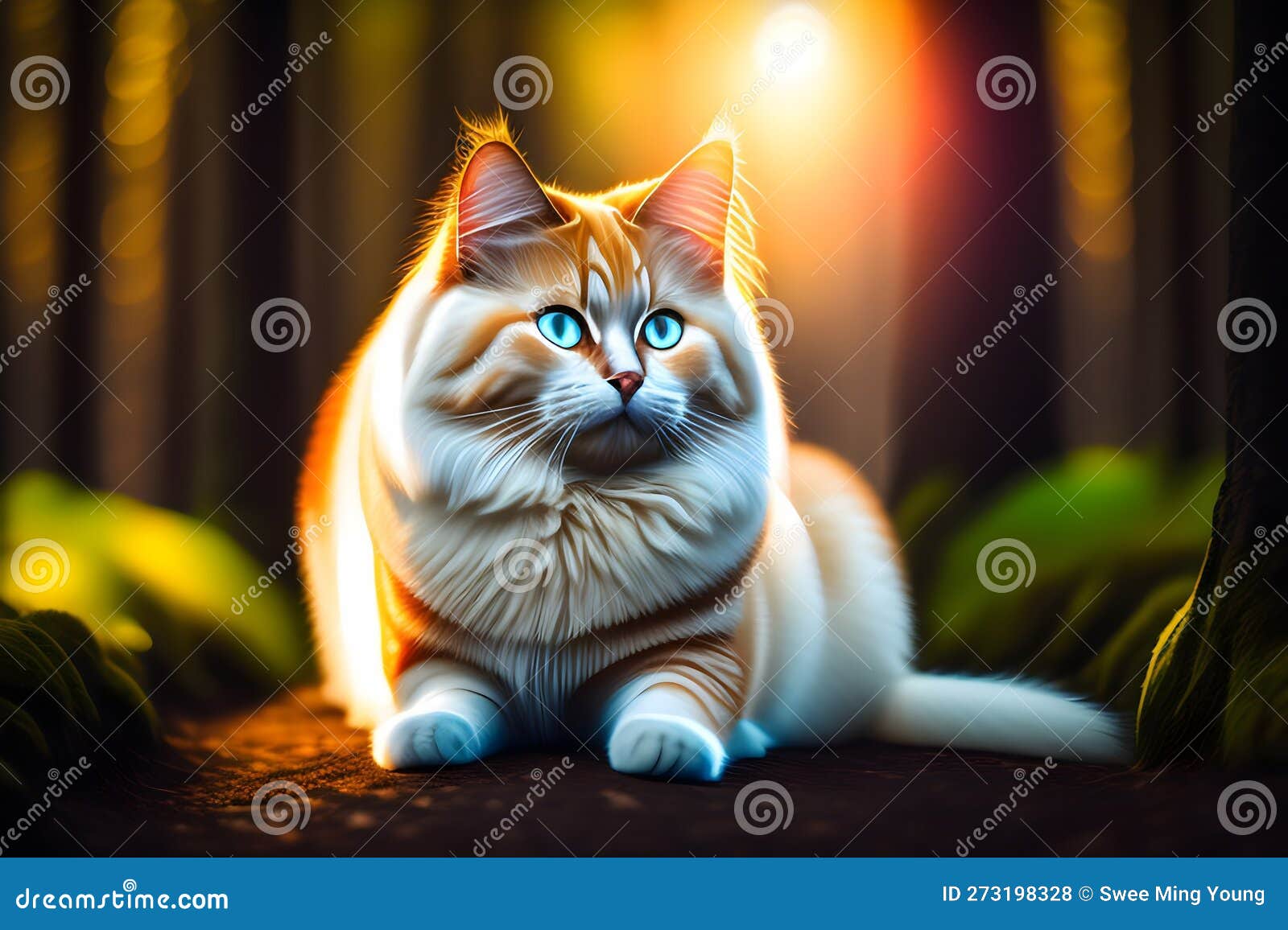 Image of the the Cute Happy Domestic Cat Loitering at the Park during ...