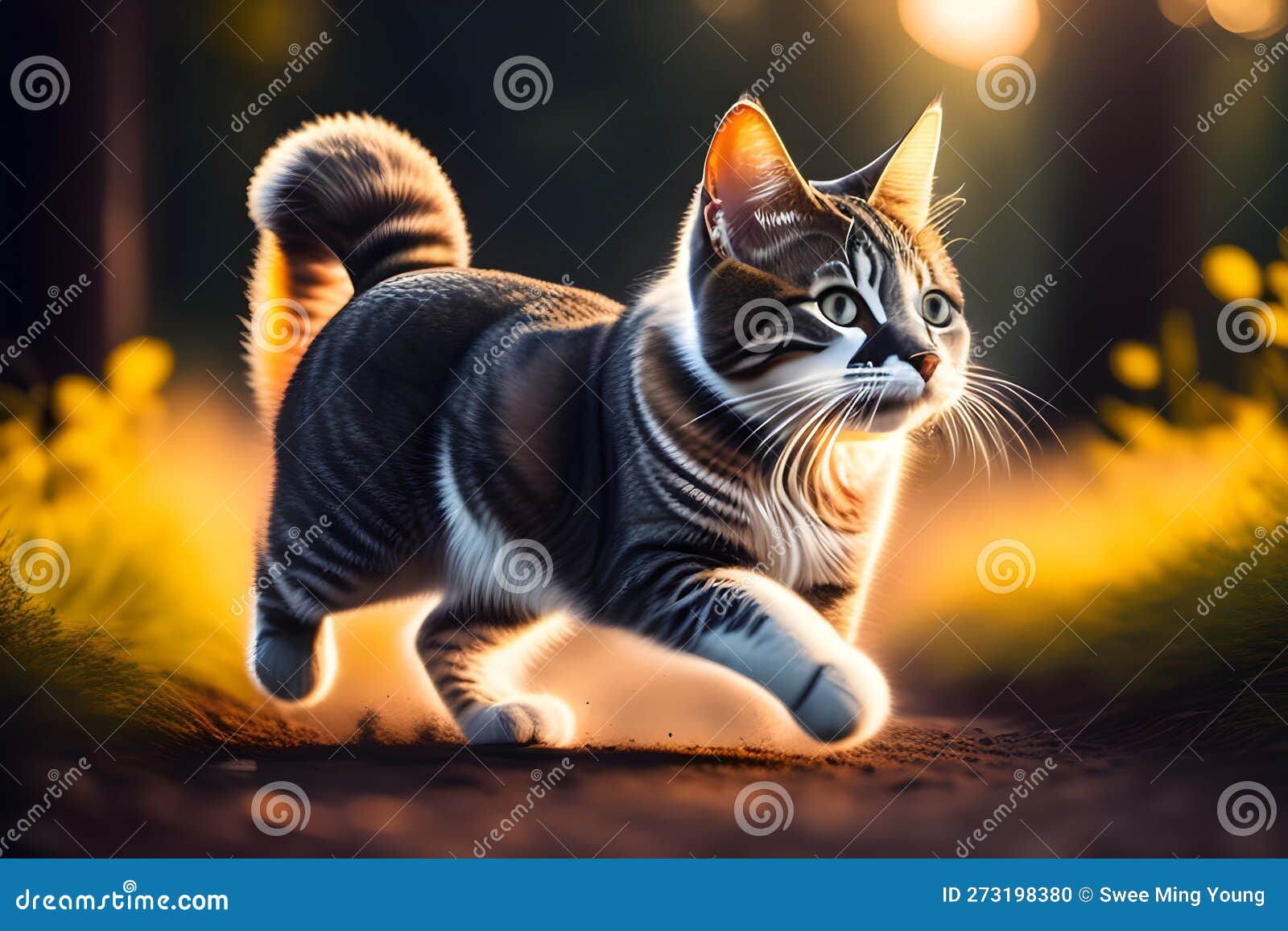 Birman Cat Standing Side View. Ink Black And White Doodle Drawing ...