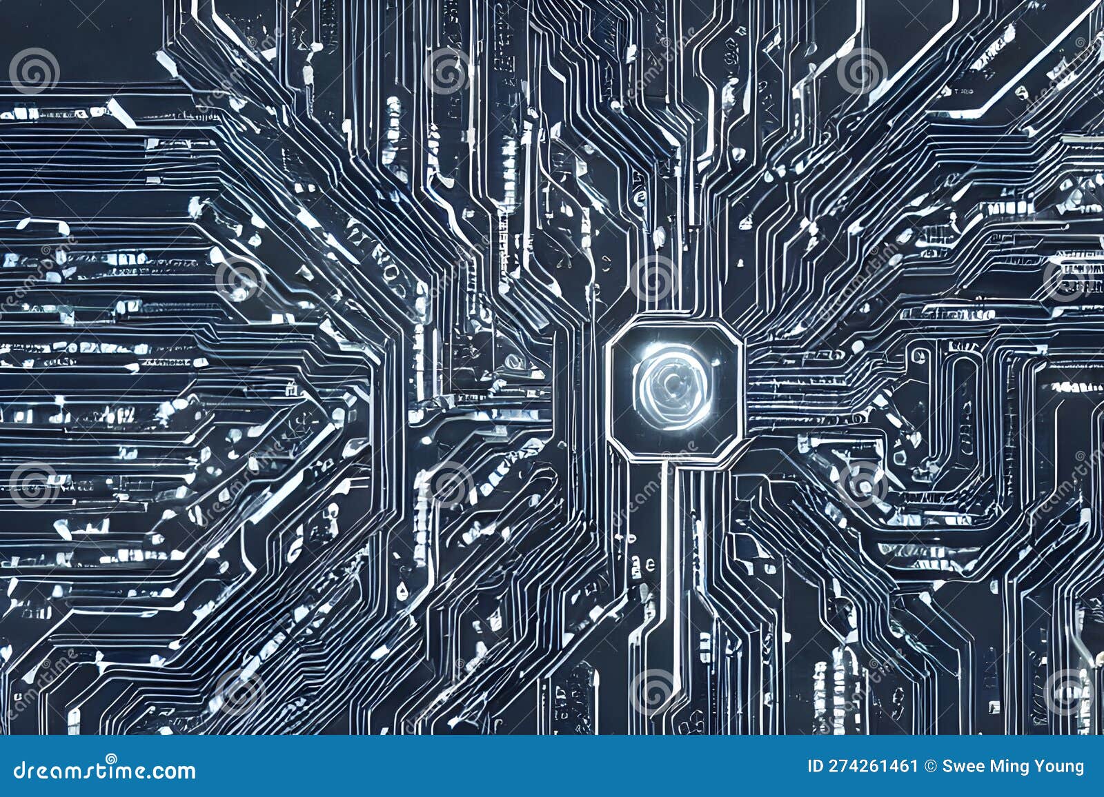 Image of a Detailed Close-up of a Circuit Board, with Intricate ...