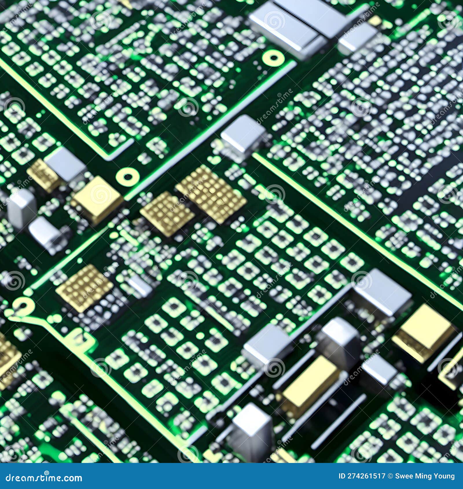 Image of a Detailed Close-up of a Circuit Board, with Intricate ...