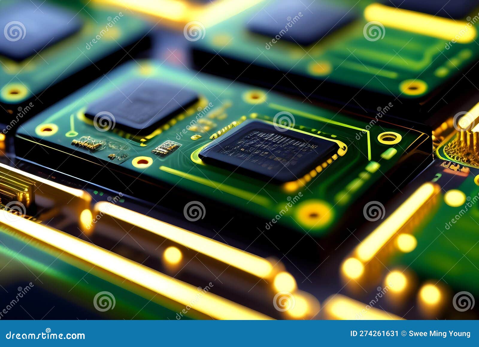 Image of a Detailed Close-up of a Circuit Board, with Intricate ...