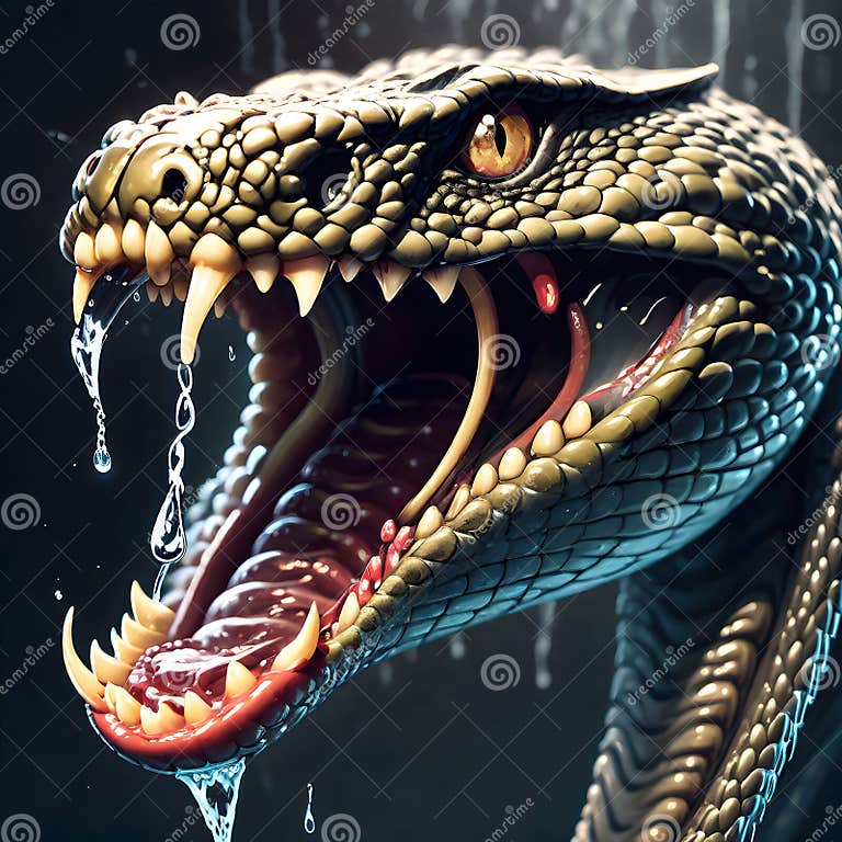 Image of the Evil Cobra Dripping and Spitting Venom. Stock Illustration ...