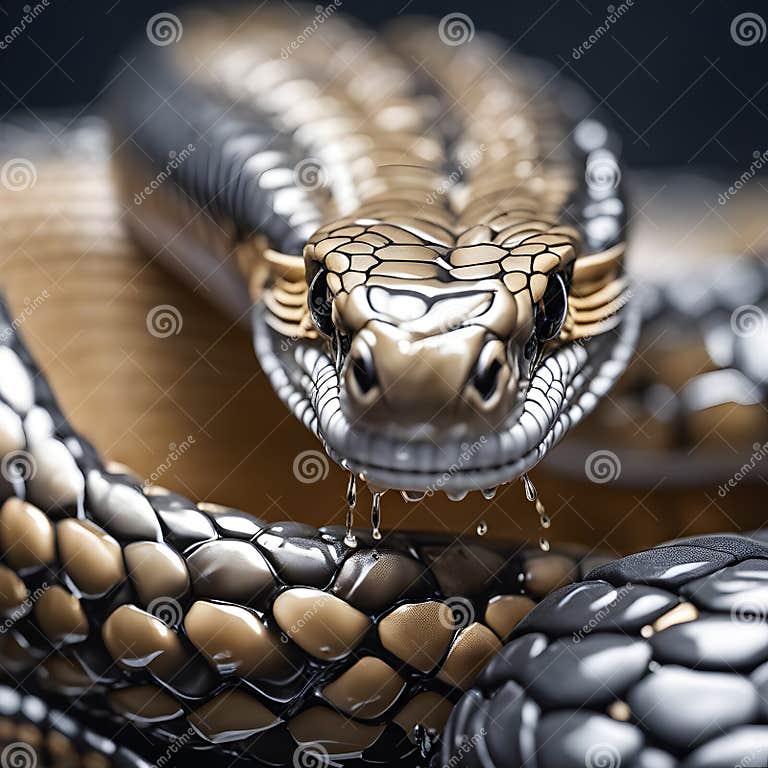 Image of the Evil Cobra Dripping and Spitting Venom. Stock Illustration ...