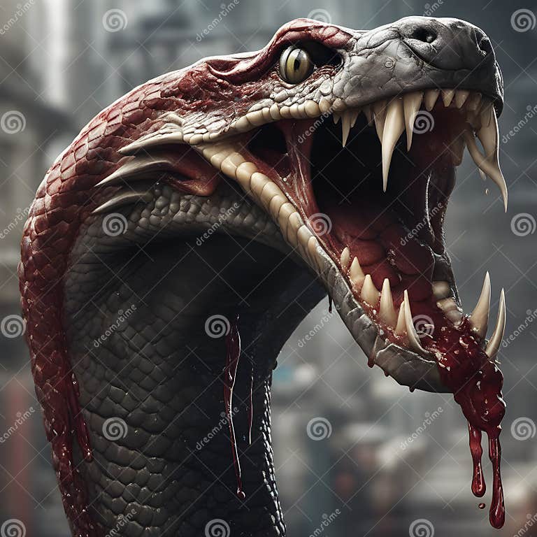 Image of the Evil Cobra Dripping and Spitting Venom. Stock Illustration ...