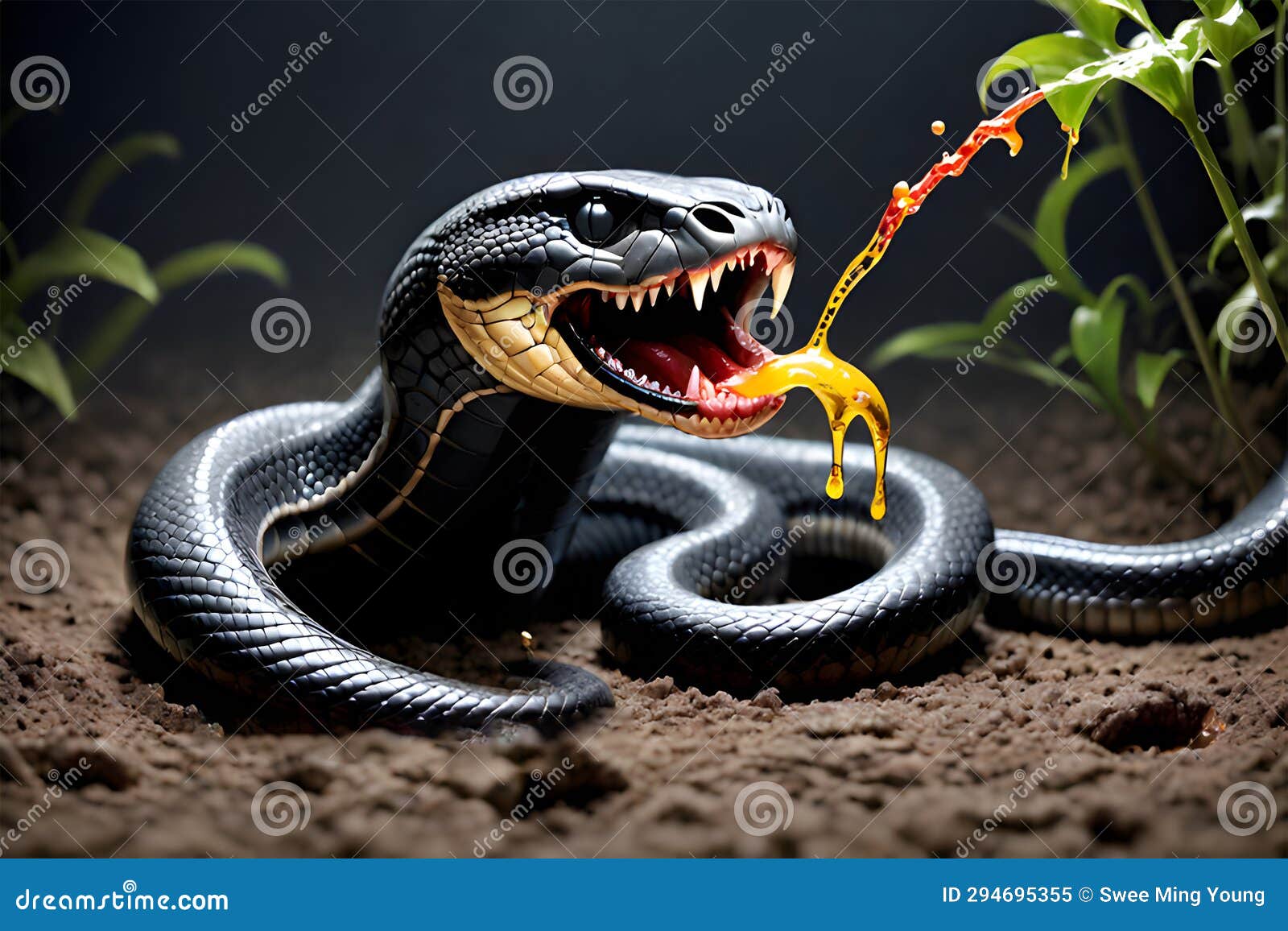 Image of the Evil Cobra Dripping and Spitting Venom. Stock Illustration ...