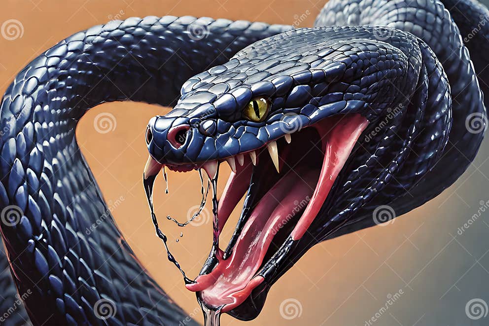 Image of the Evil Cobra Dripping and Spitting Venom. Stock Illustration ...