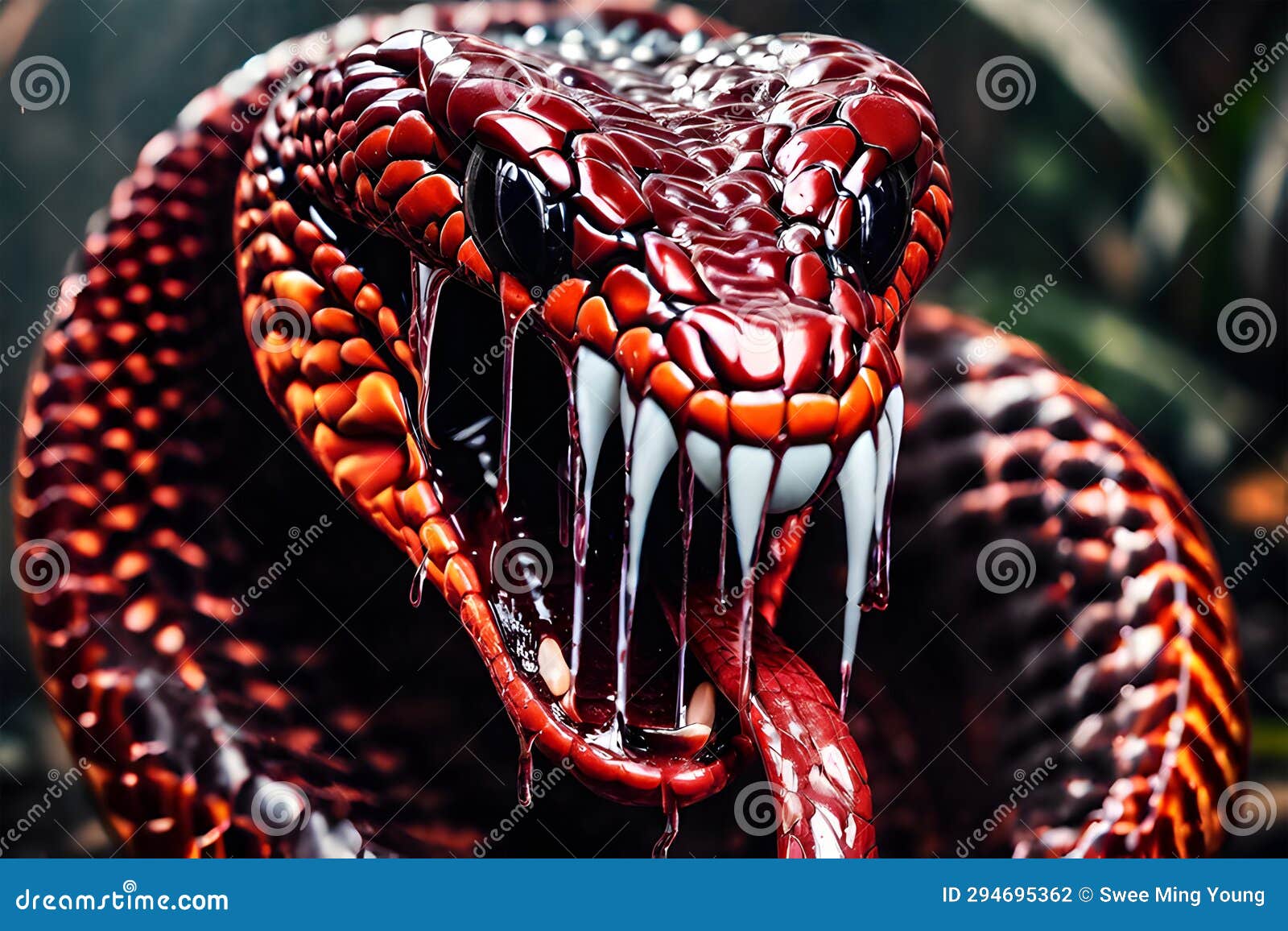Image of the Evil Cobra Dripping and Spitting Venom. Stock Illustration ...