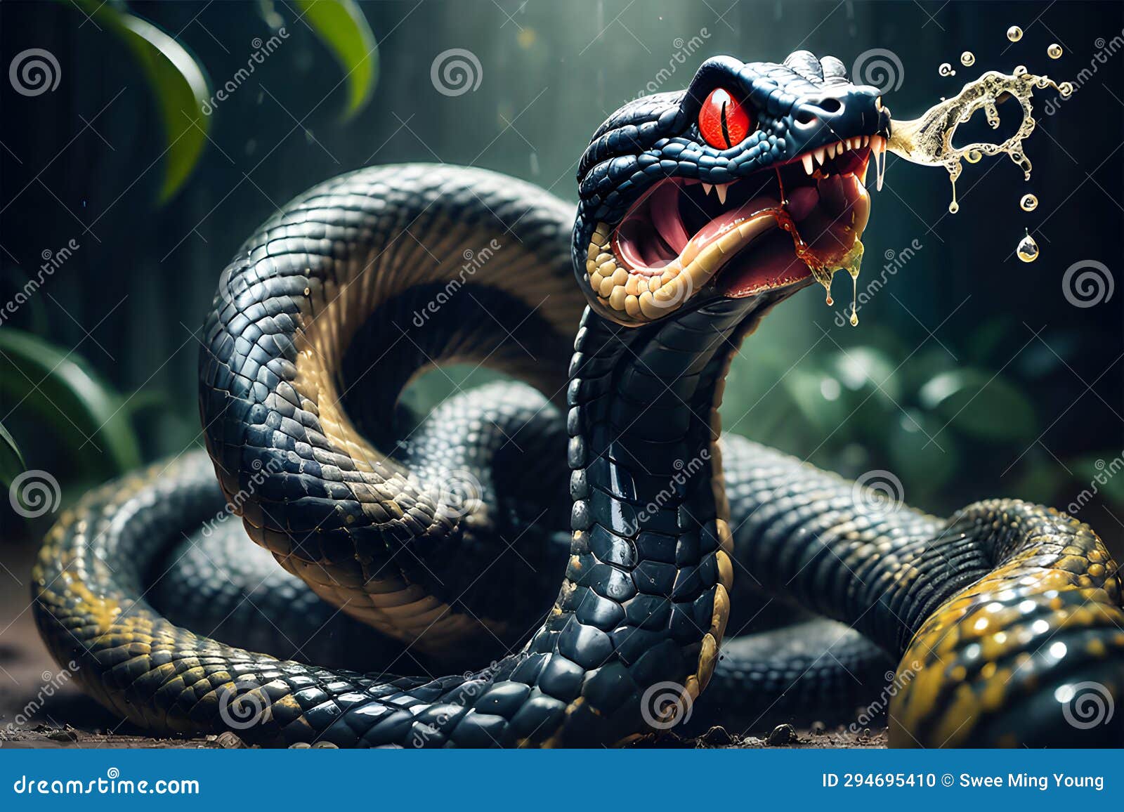Image of the Evil Cobra Dripping and Spitting Venom. Stock Illustration ...