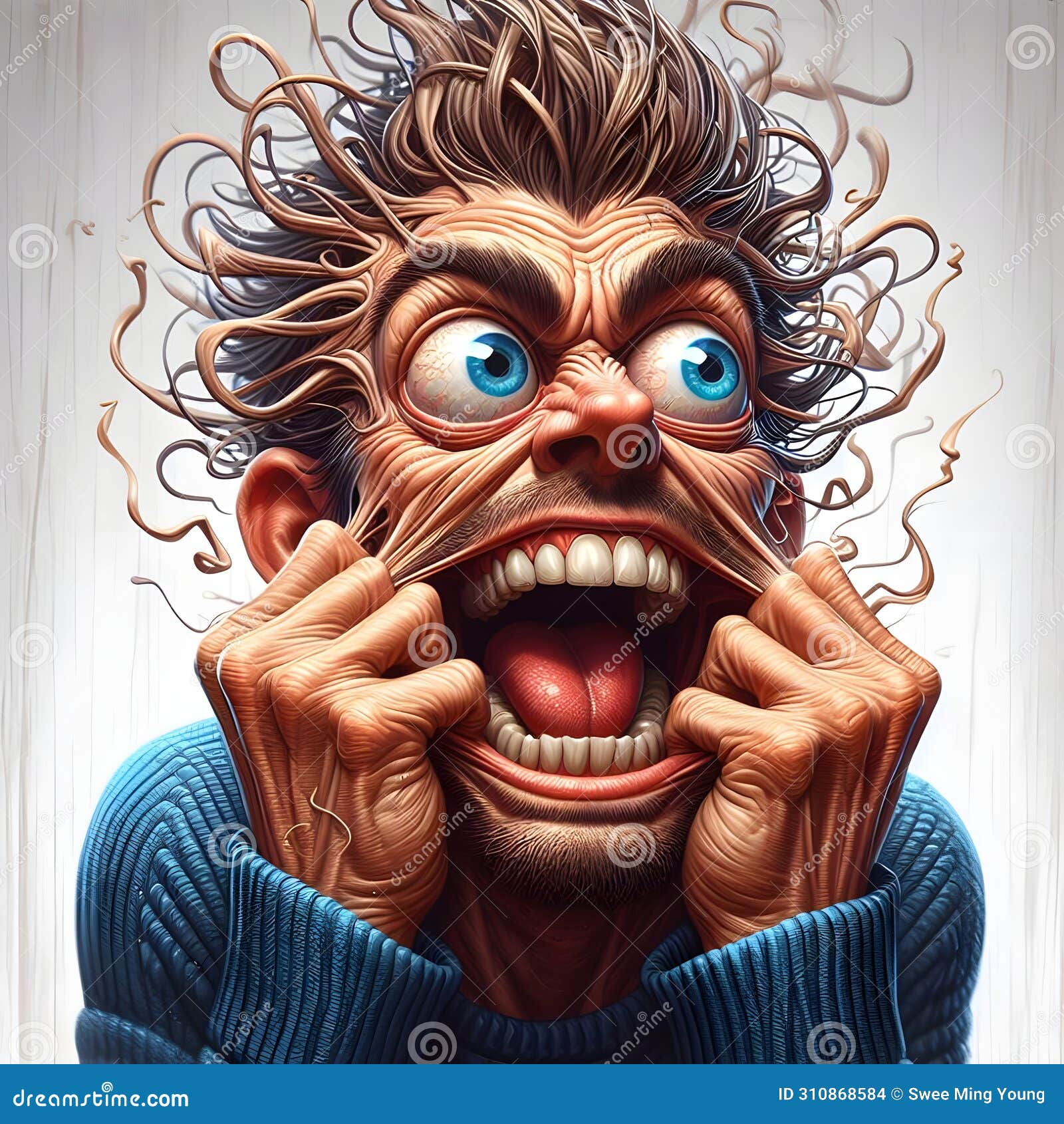 Image of Extreme Human Caricature of Various Facial Expression Art ...