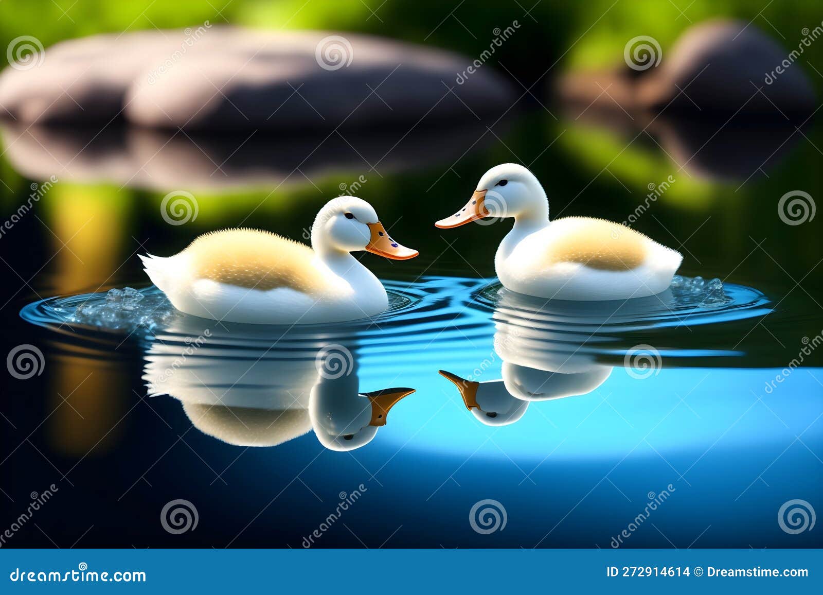 Image of the Feathery Birds Looking at Its Reflection in the Clear Lake ...