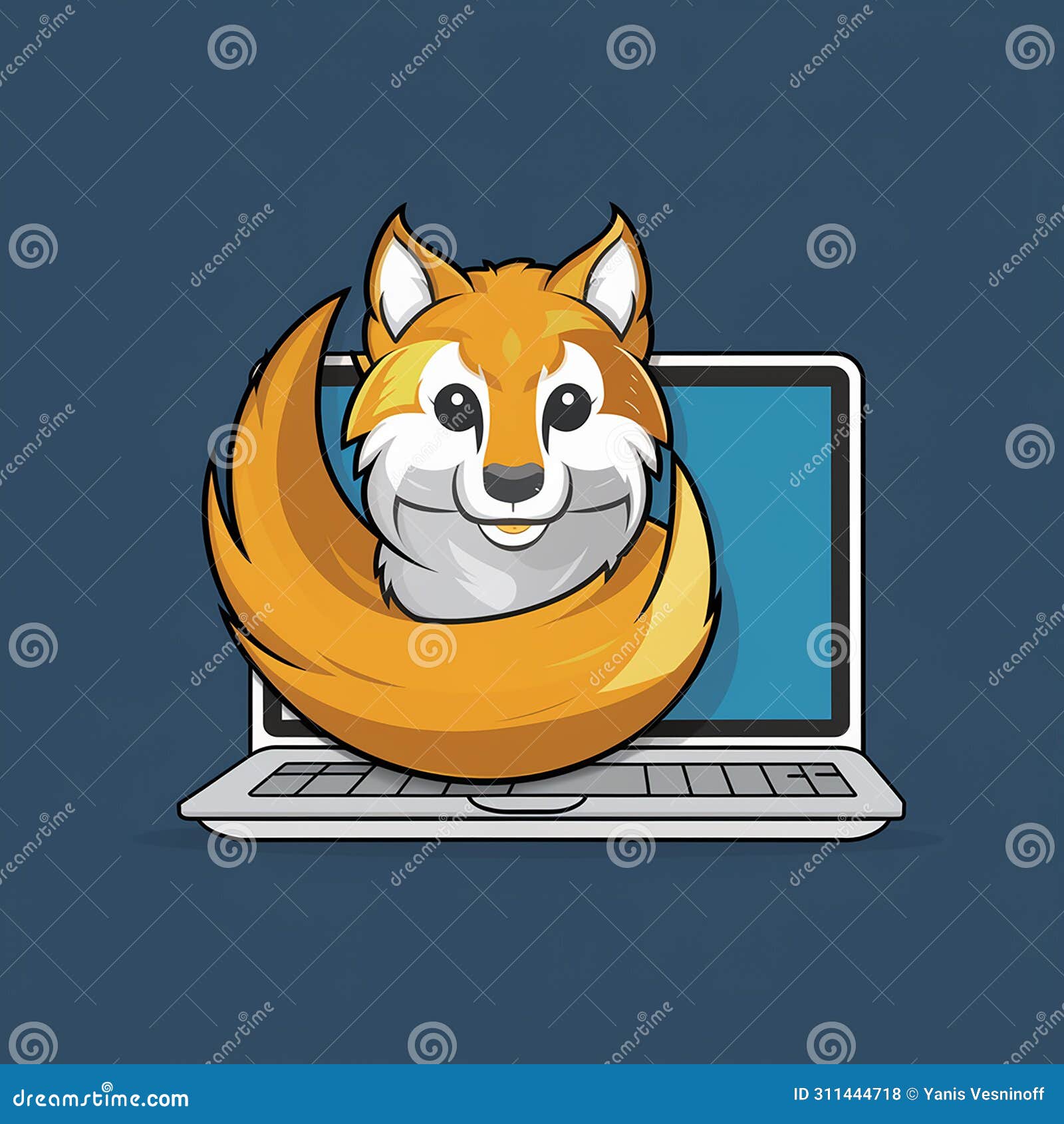 The Cyberfox (AI Generated) Stock Illustration - Illustration of malice ...