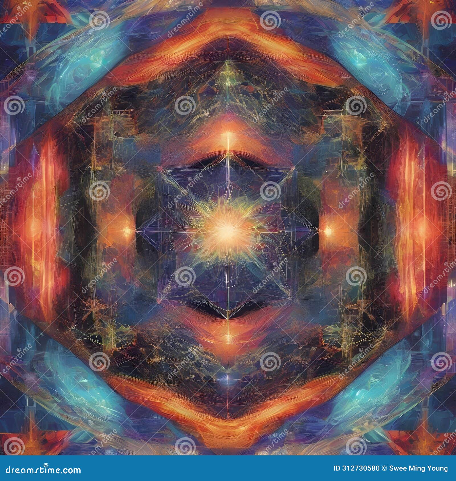 Image of Geometric Metatron Cube Pattern Artwork. Stock Illustration ...