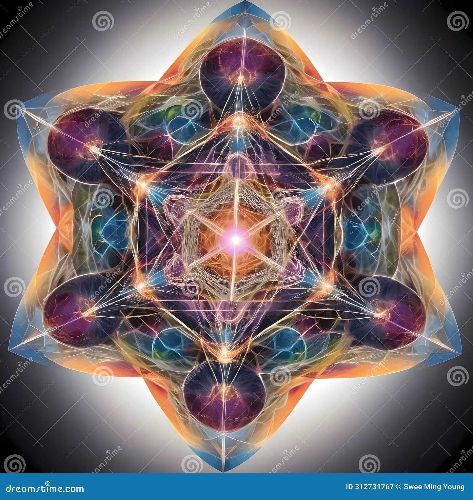 Image of Geometric Metatron Cube Pattern Artwork. Stock Illustration ...