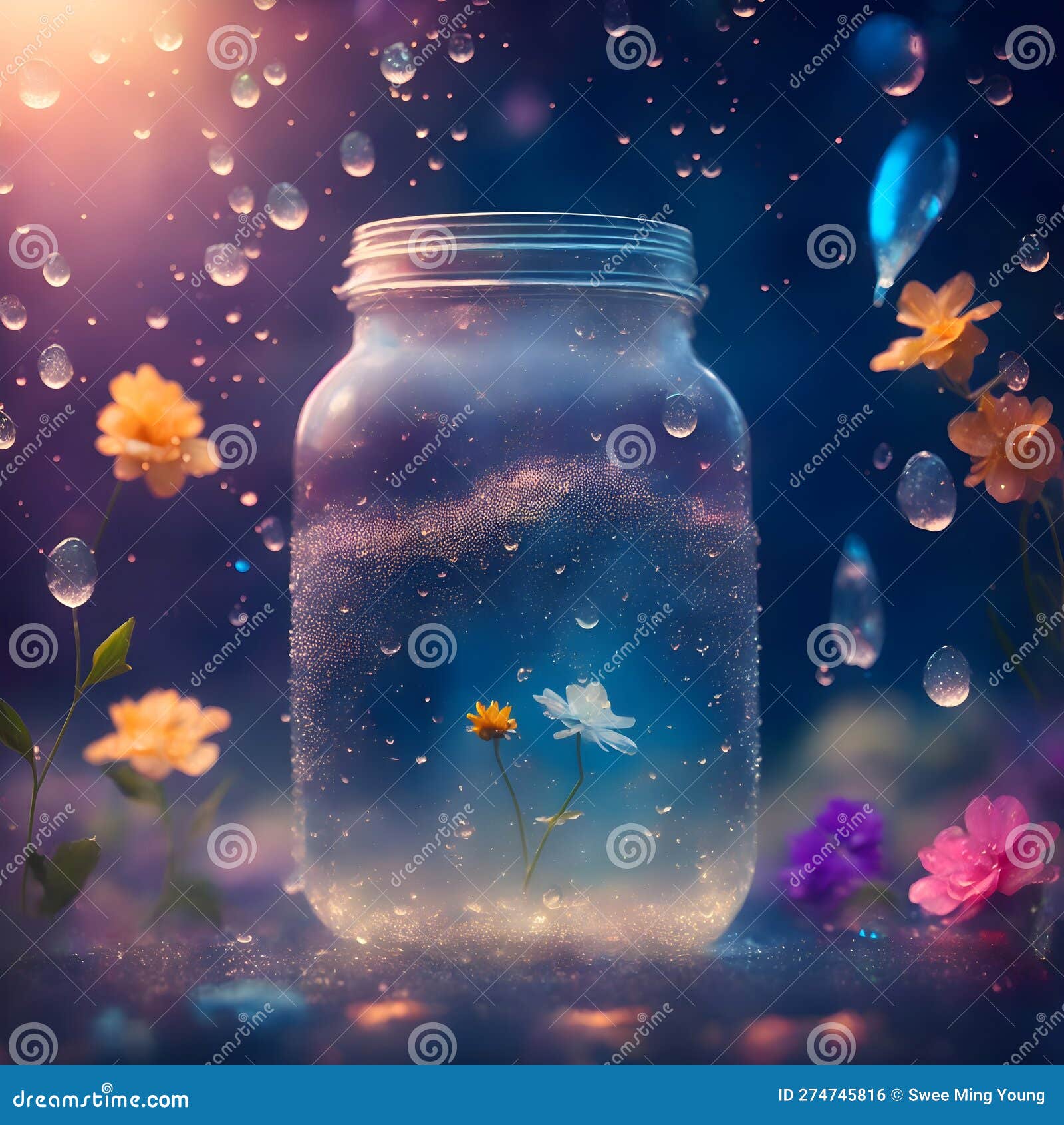 Image of the Heavy Raindrops Splattering into Translucent Petals in an ...