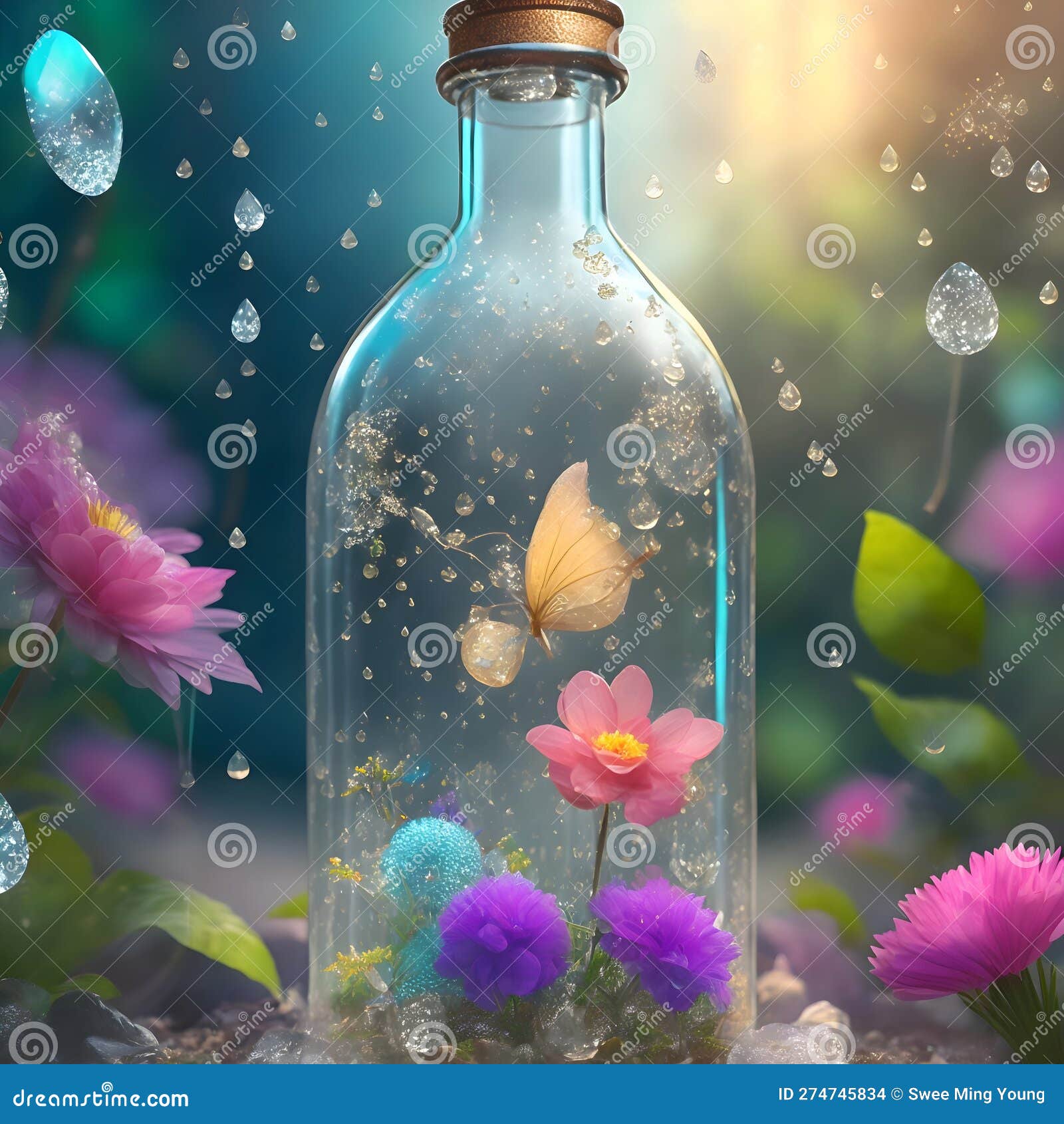 Image of the Heavy Raindrops Splattering into Translucent Petals in an ...