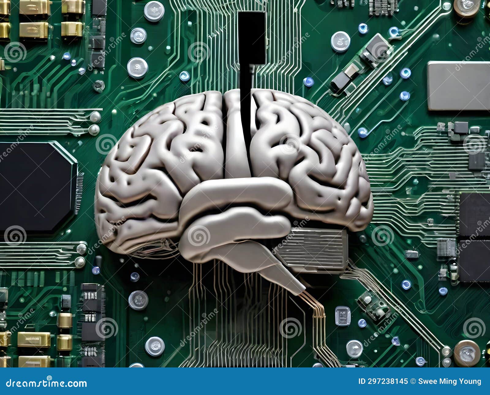 Image of the Human Brain As the Printed Circuit As Motherboard ...