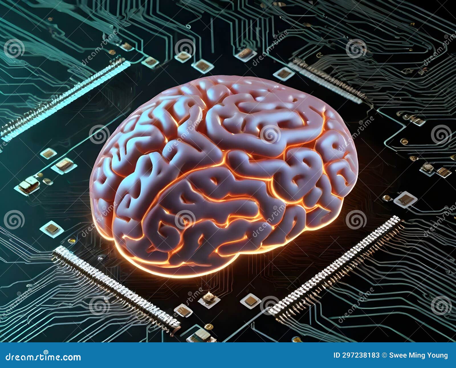 Image of the Human Brain As the Printed Circuit As Motherboard ...