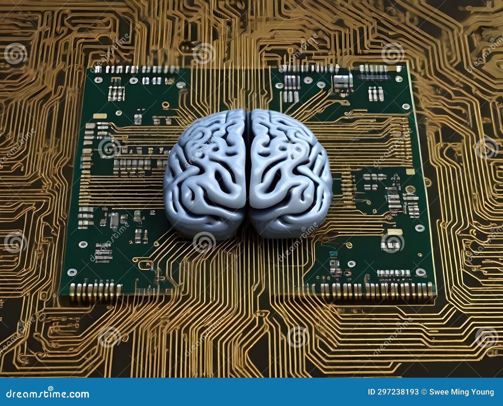 Image of the Human Brain As the Printed Circuit As Motherboard ...
