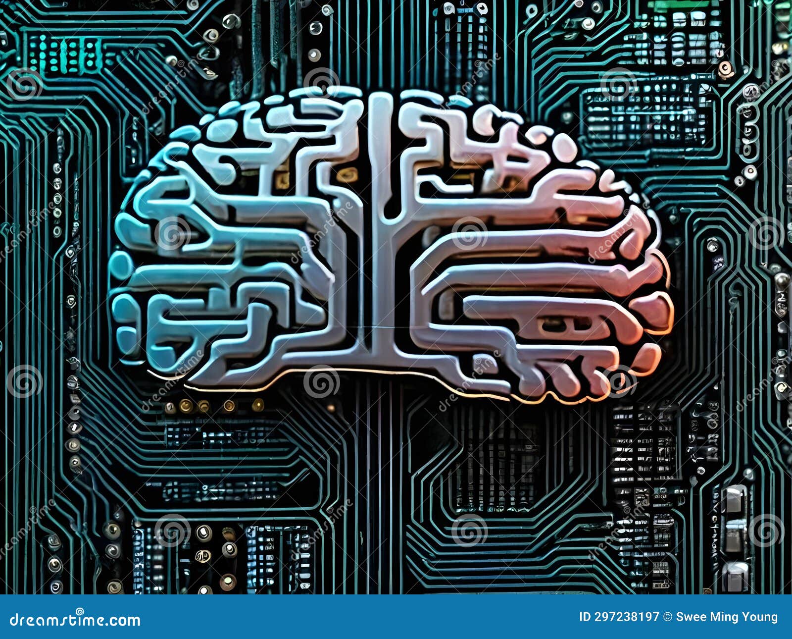 Image of the Human Brain As the Printed Circuit As Motherboard ...