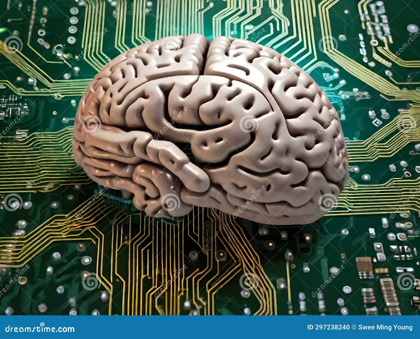 Image of the Human Brain As the Printed Circuit As Motherboard ...