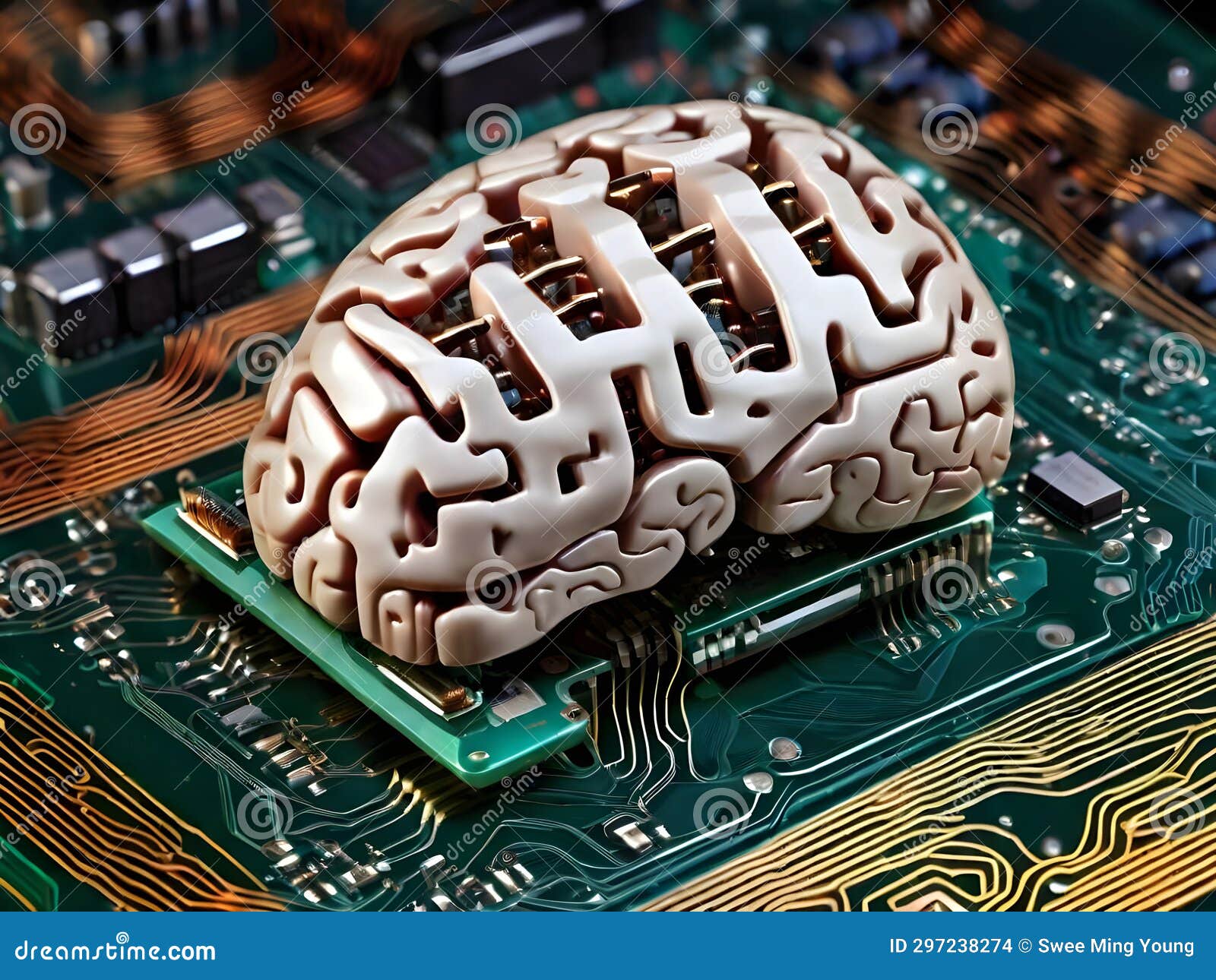 Image of the Human Brain As the Printed Circuit As Motherboard ...