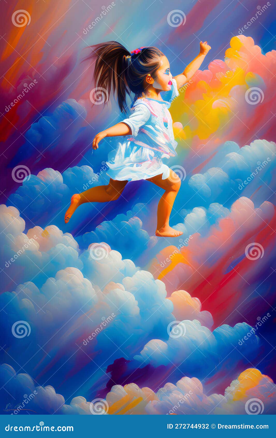 The Human Figures Ascend a Stairway of Clouds To Reach the Heaven ...