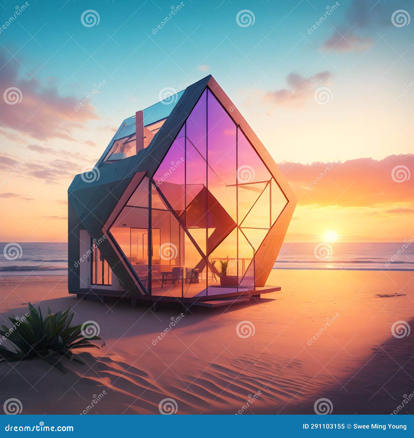 Imaginary Futuristic and Ecological Style Architectural of a Three ...