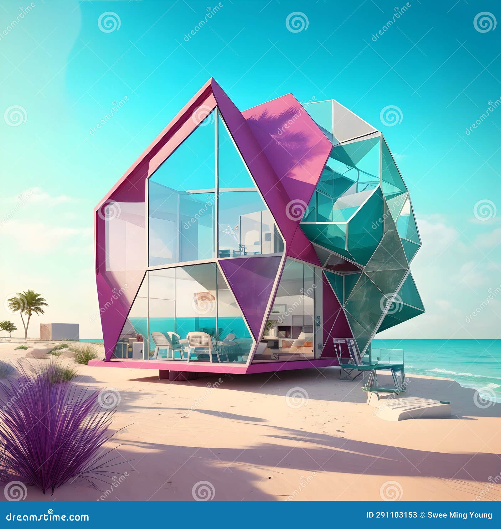 Imaginary Futuristic and Ecological Style Architectural of a Three ...