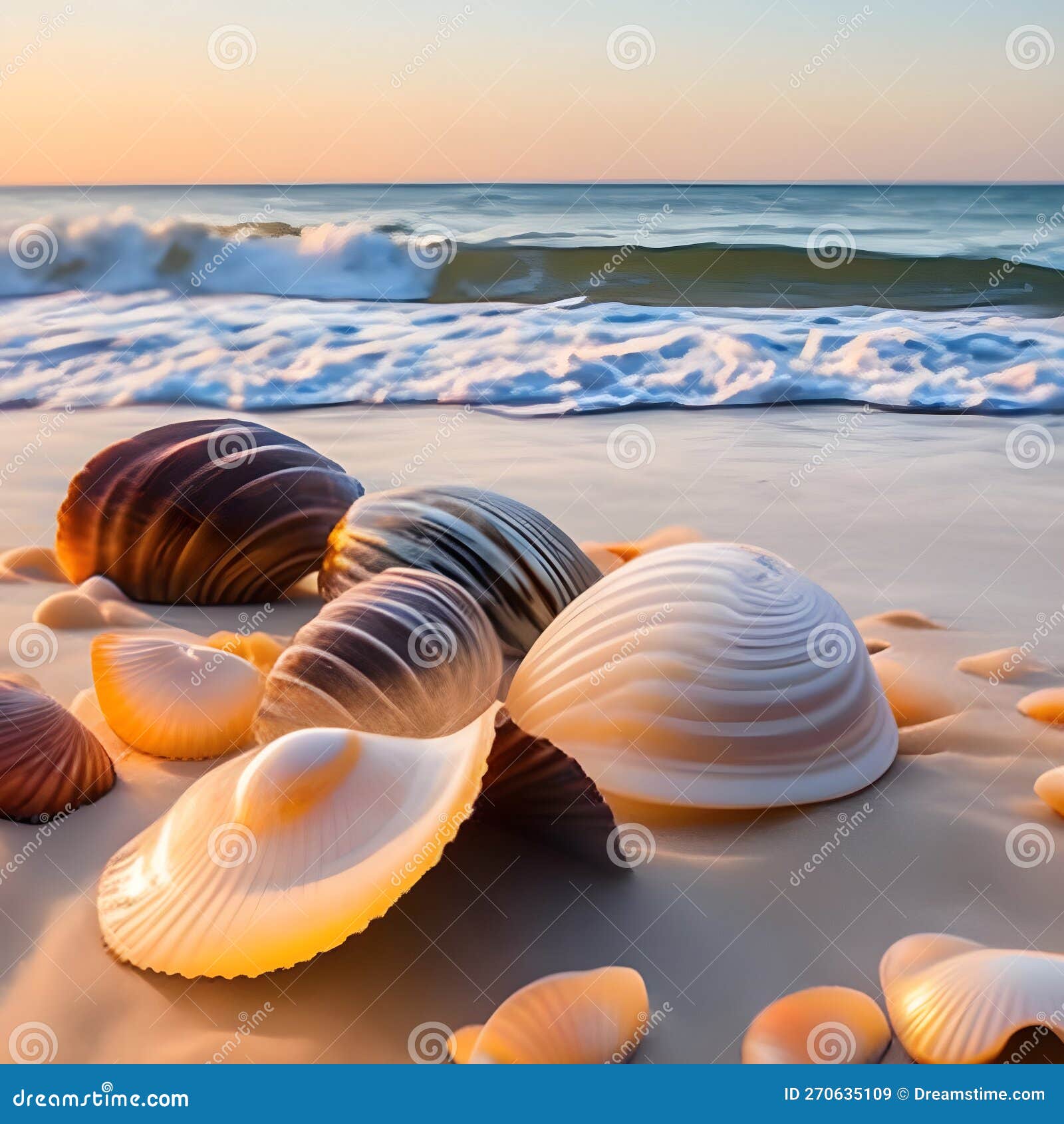 Image of the Large Nautilus Shell and Ordinary Shell Laying on the ...