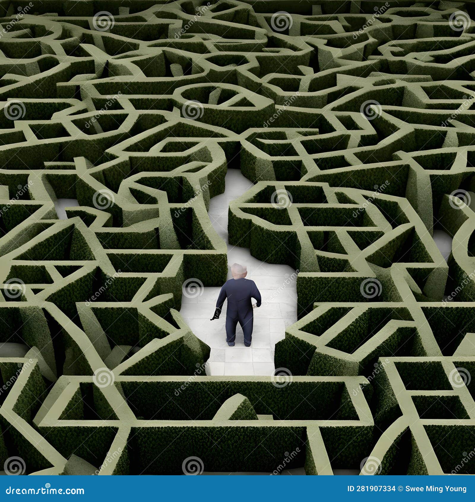 Dwarfed by a Towering 3D Hedge Maze Environment Which Inspired by the ...