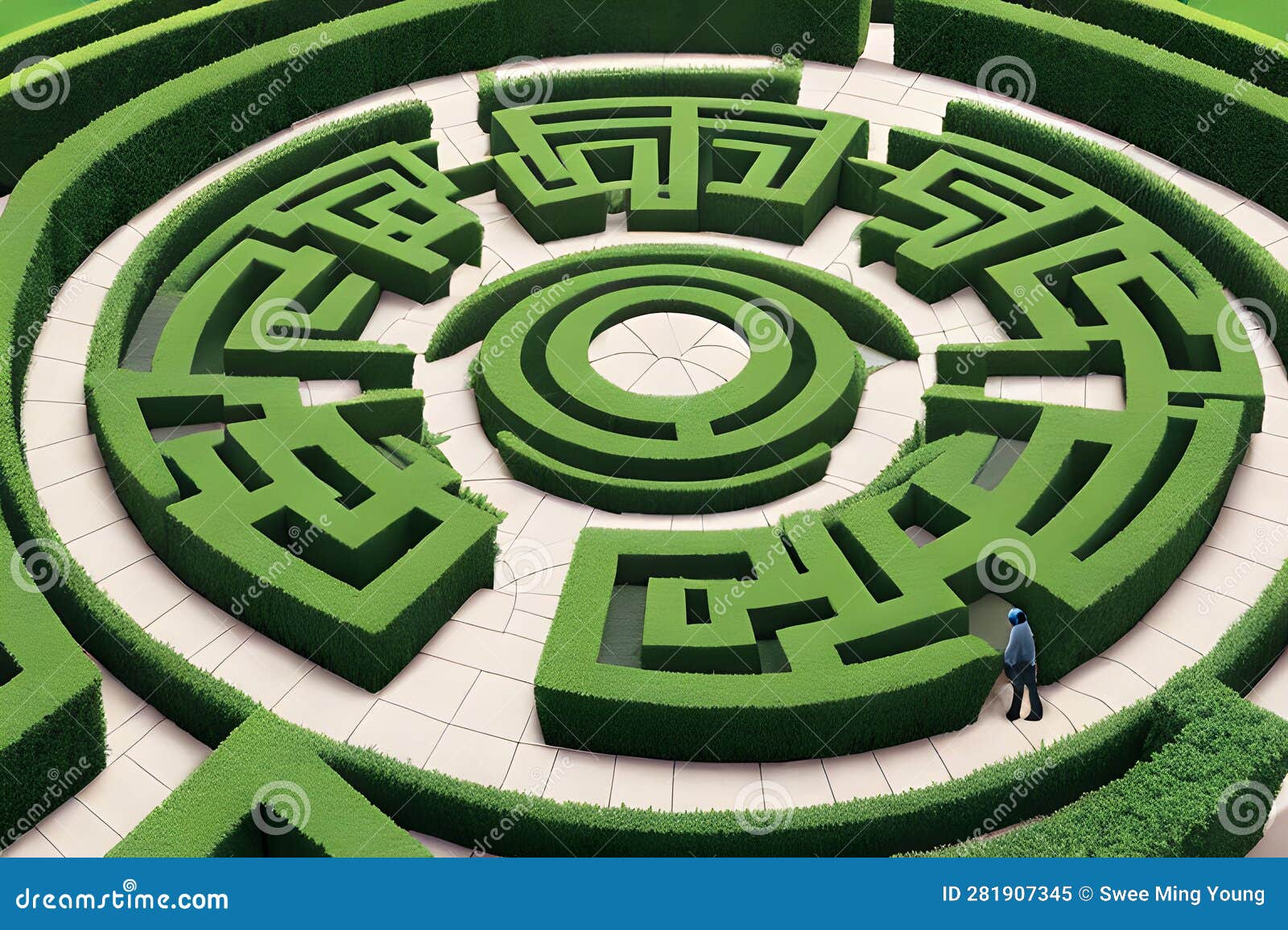 Dwarfed by a Towering 3D Hedge Maze Environment Which Inspired by the ...