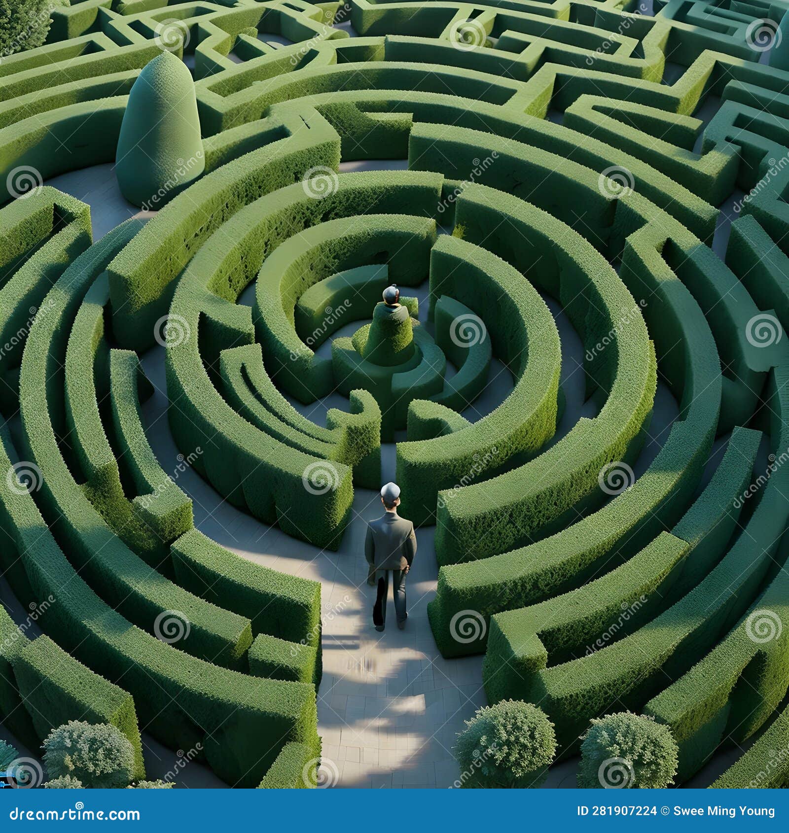 Dwarfed By A Towering 3D Hedge Maze Environment Which Inspired By The ...