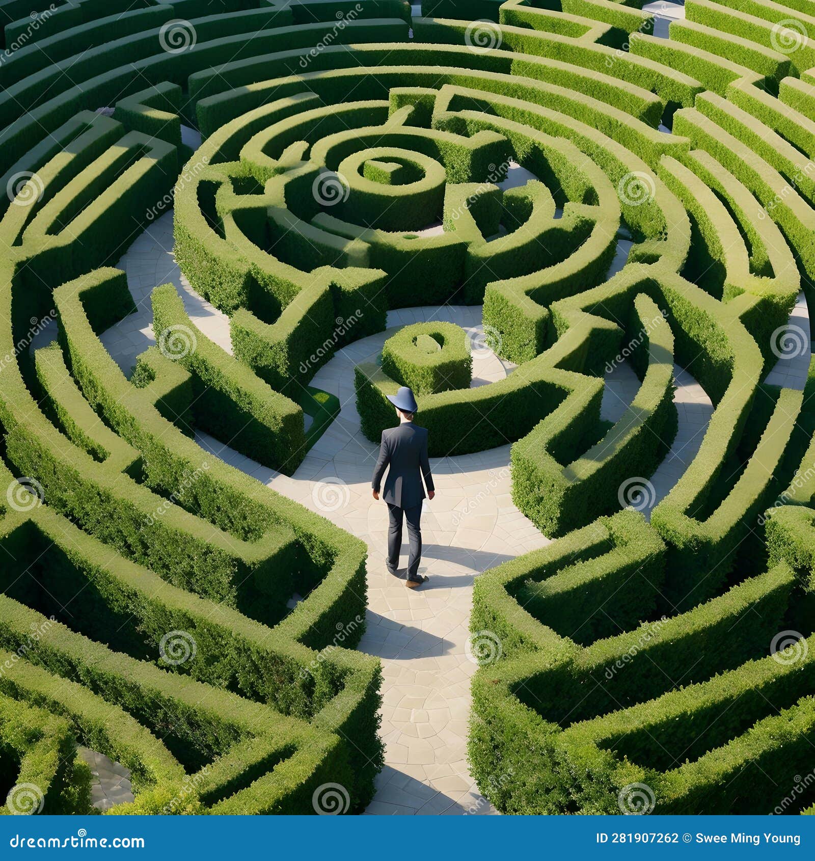Dwarfed by a Towering 3D Hedge Maze Environment Which Inspired by the ...