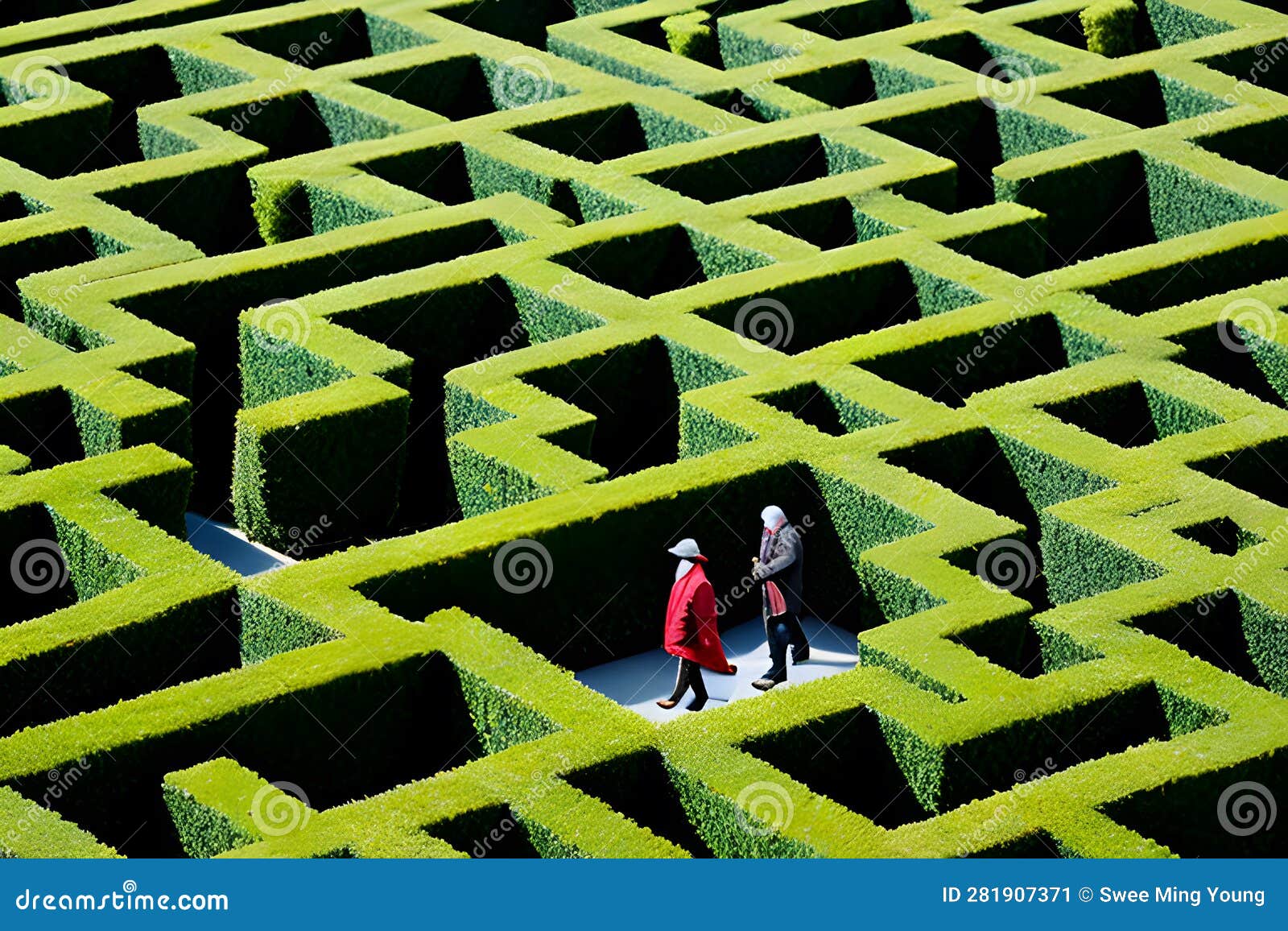 Dwarfed by a Towering 3D Hedge Maze Environment Which Inspired by the ...