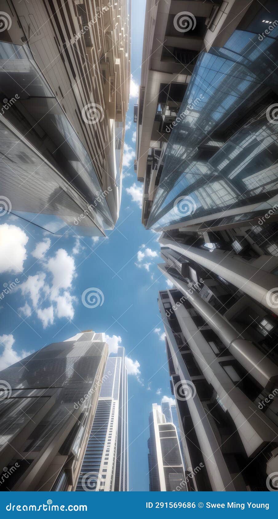 Image of Looking Up Scene the Very Tall Building Skyscraper Stock Illustration - Illustration of ...