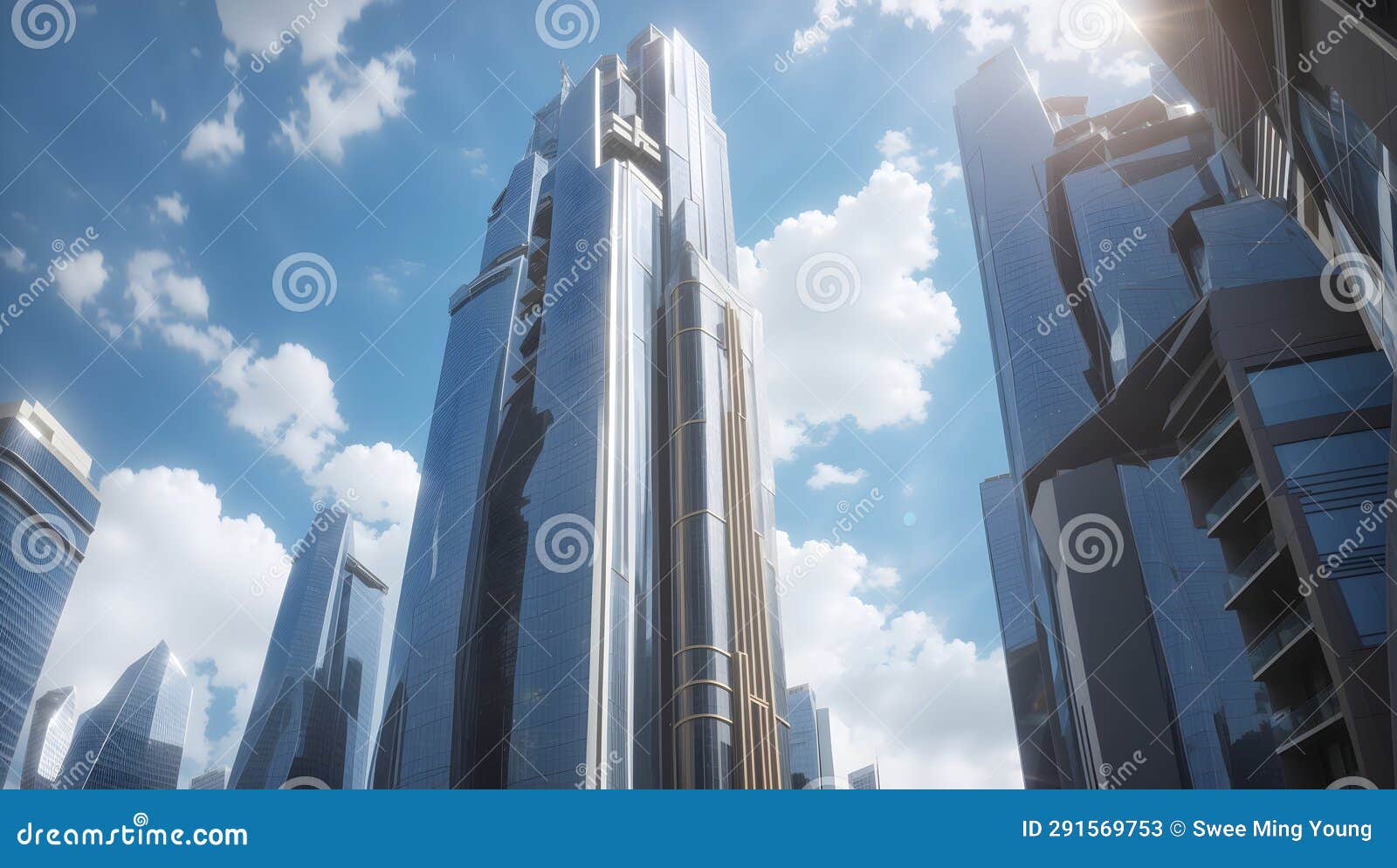 Image of Looking Up Scene the Very Tall Building Skyscraper Stock ...