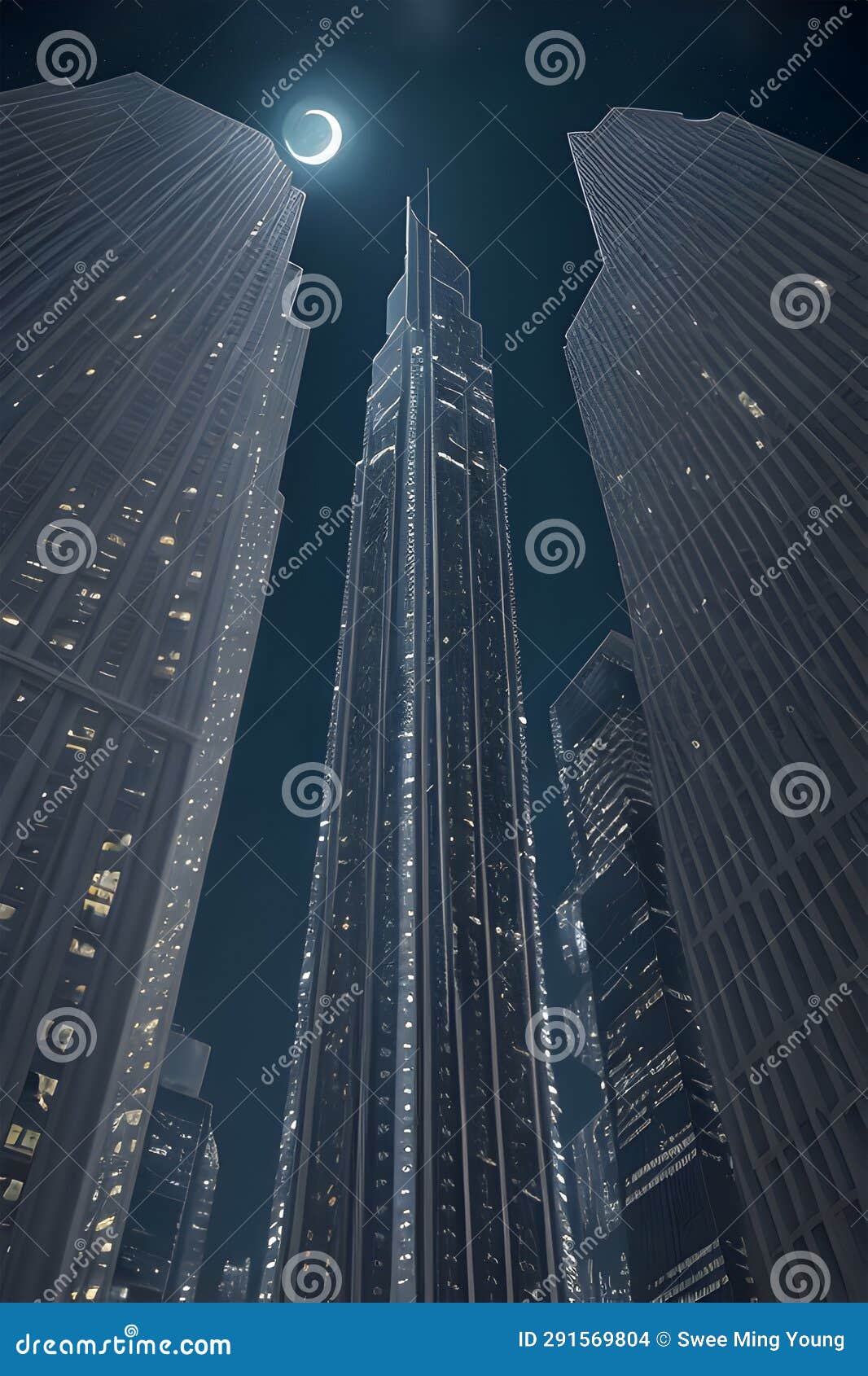 Image of Looking Up Scene the Very Tall Building Skyscraper Stock ...