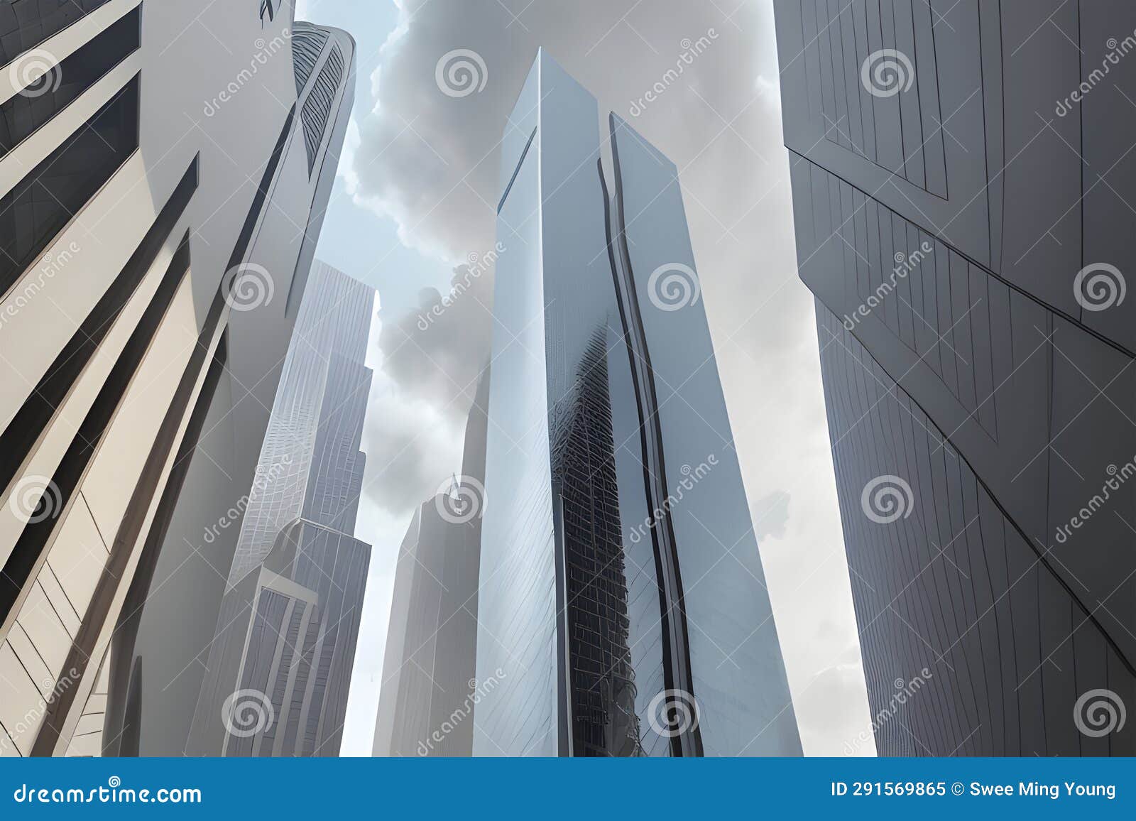 Image of Looking Up Scene the Very Tall Building Skyscraper Stock ...