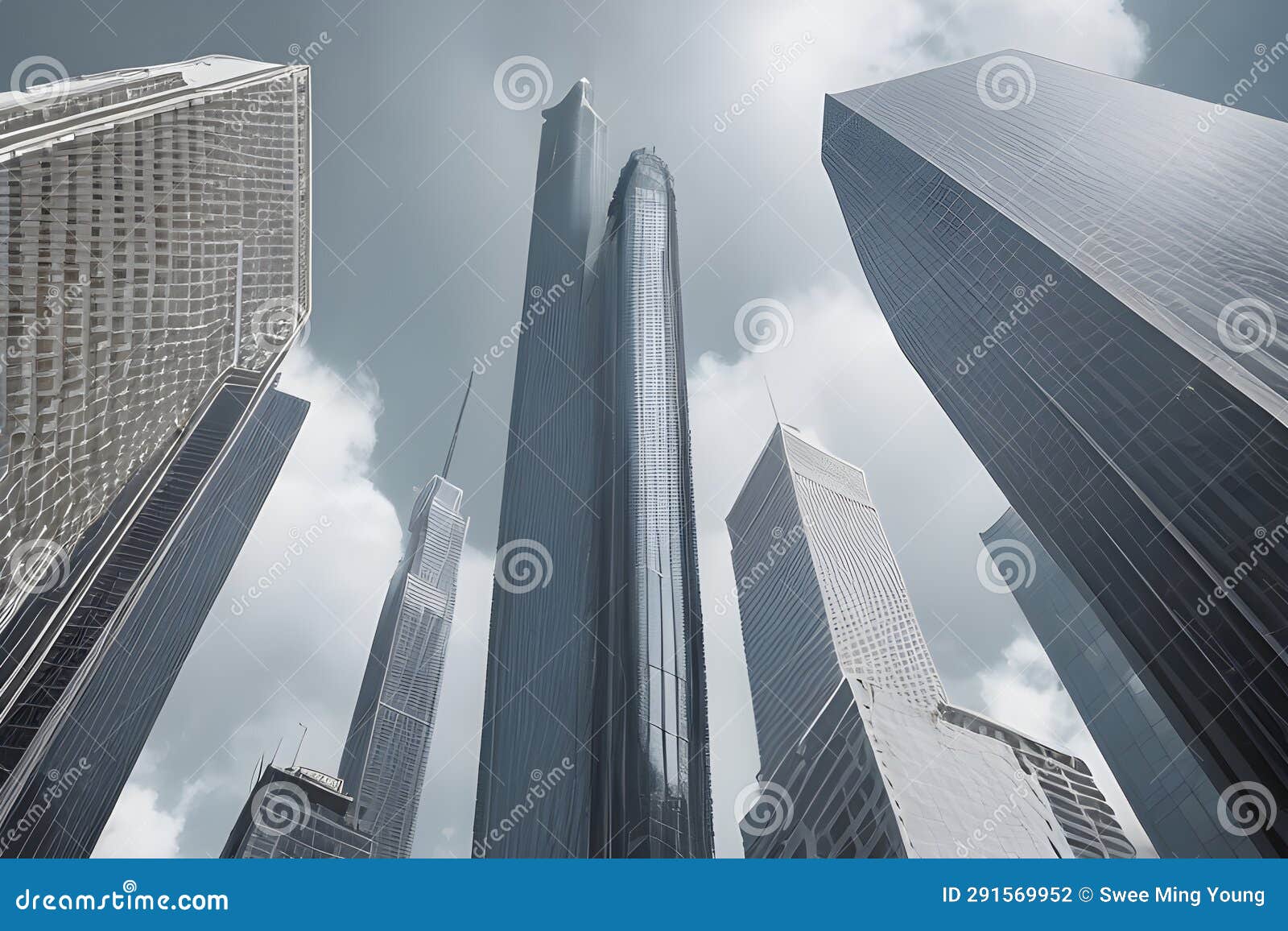 Image of Looking Up Scene the Very Tall Building Skyscraper Stock ...