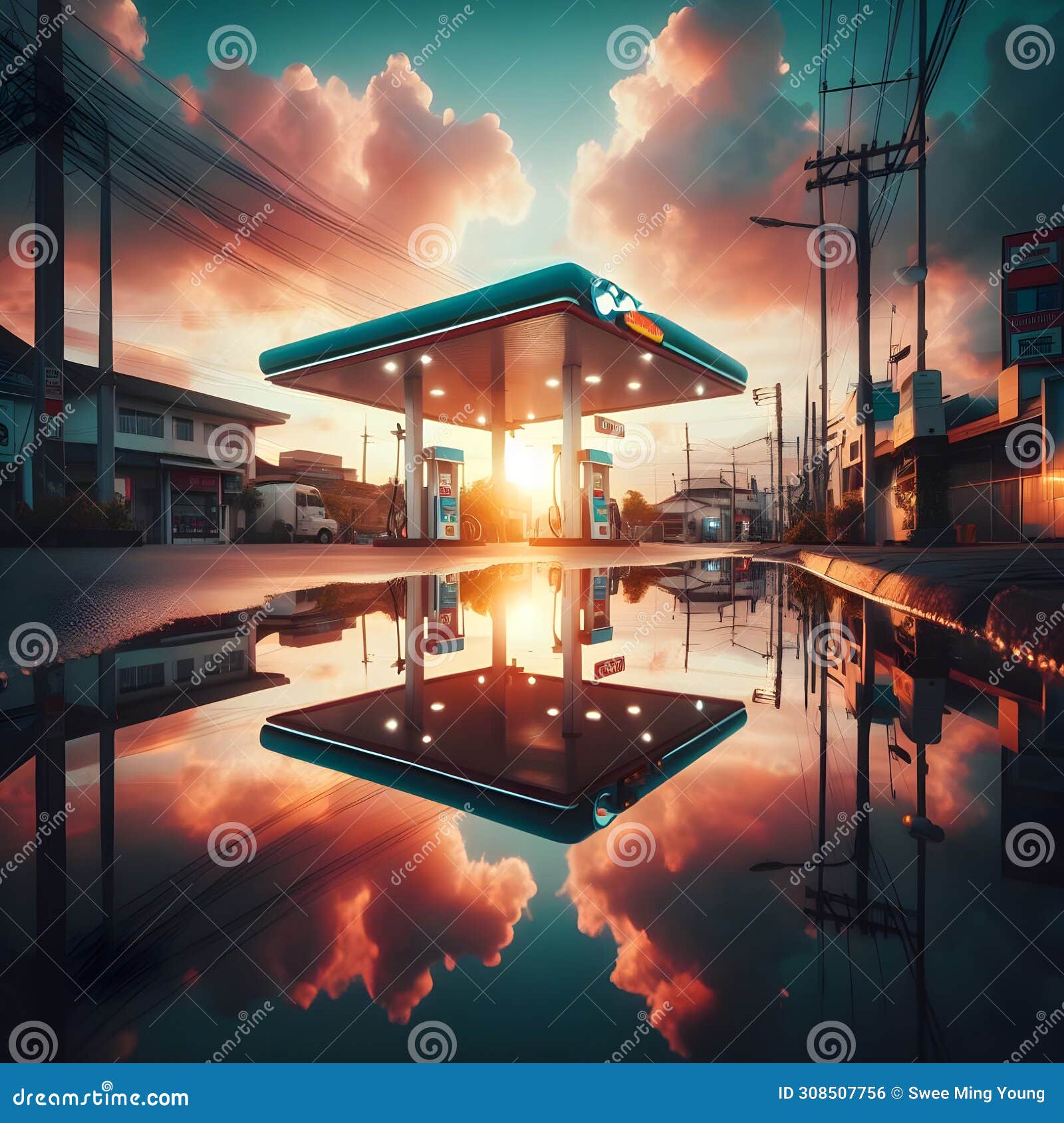 Image of Modern Building Structure Reflection Flawlessly Captured ...