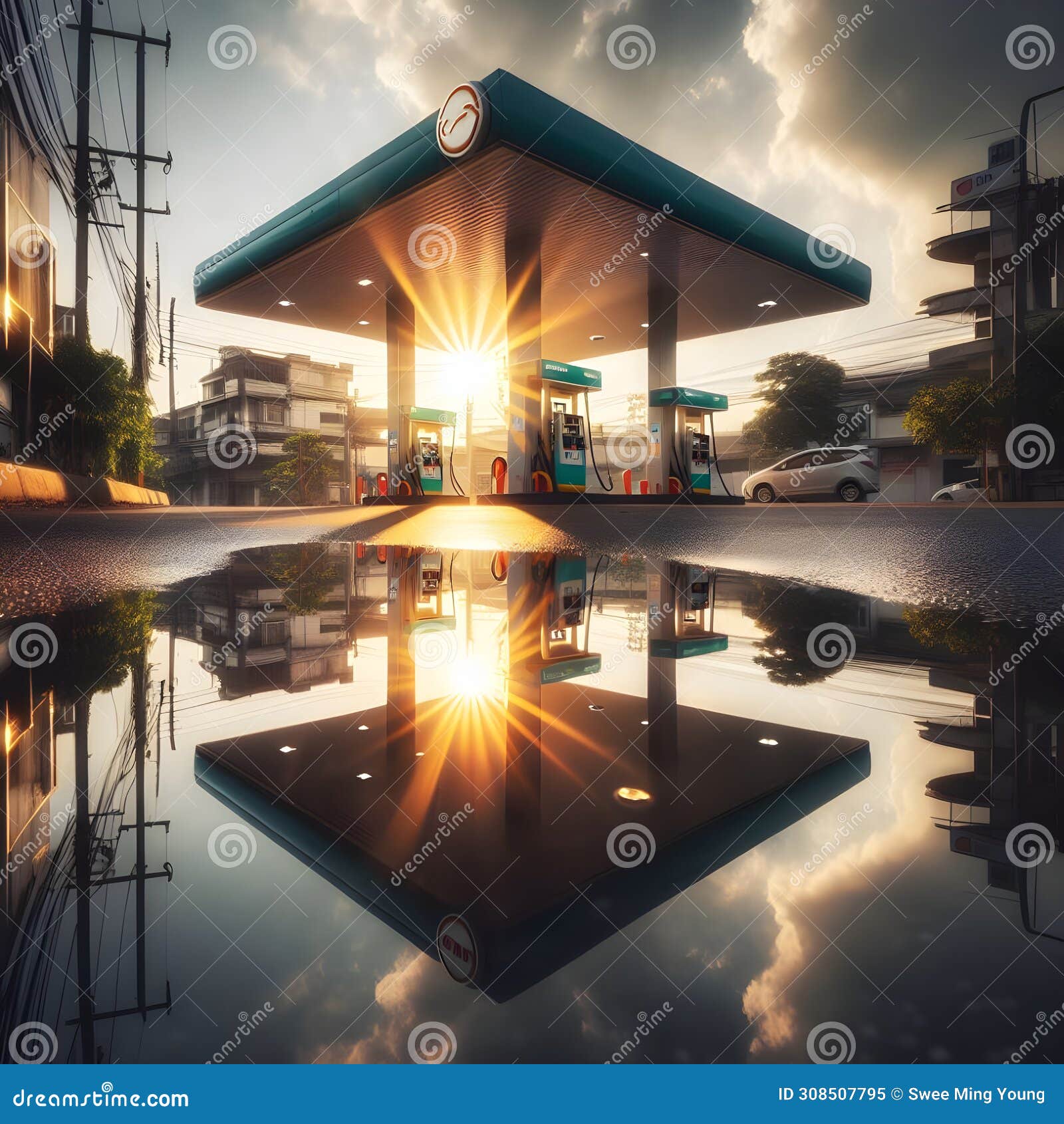 Image of Modern Building Structure Reflection Flawlessly Captured ...